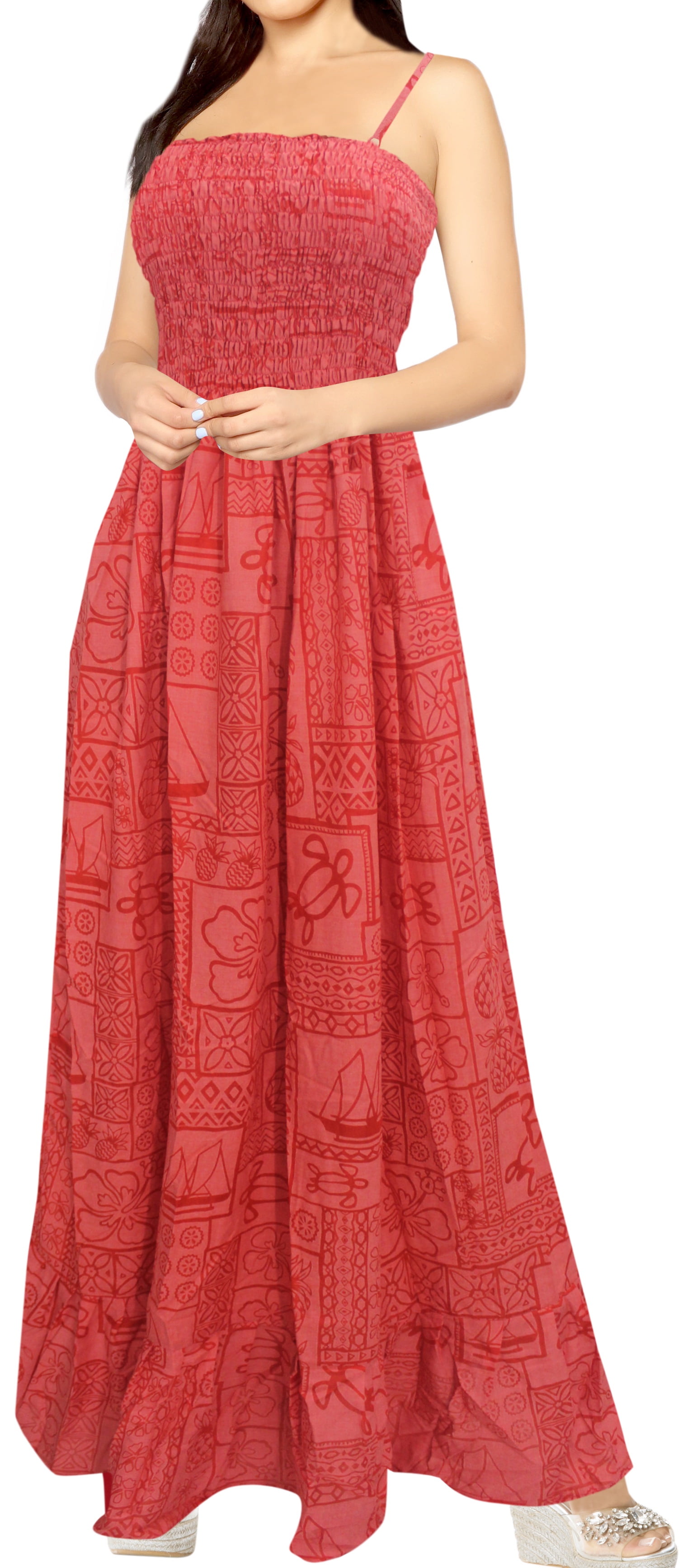 HAPPY BAY Women's Spaghetti Strap Tube Top Evening Frill Dress One Size ...