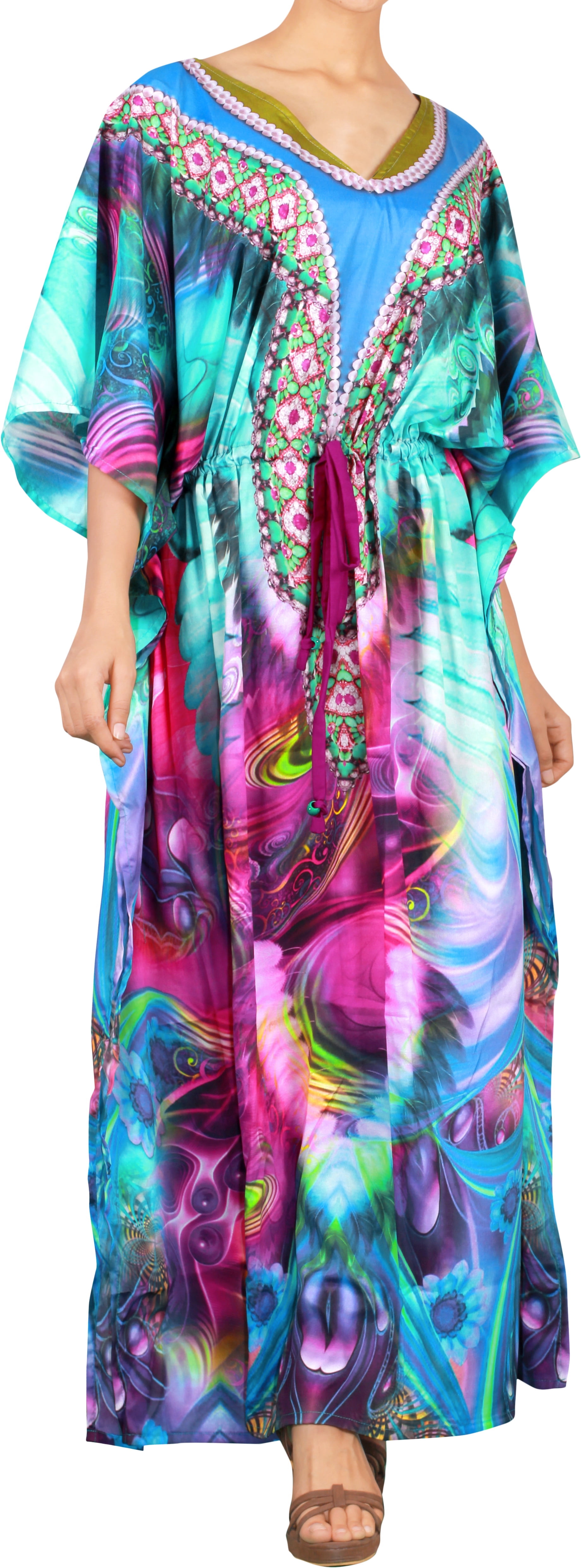 HAPPY BAY Women's Summer African Beach Maxi Ethnic Print Caftan Casual ...