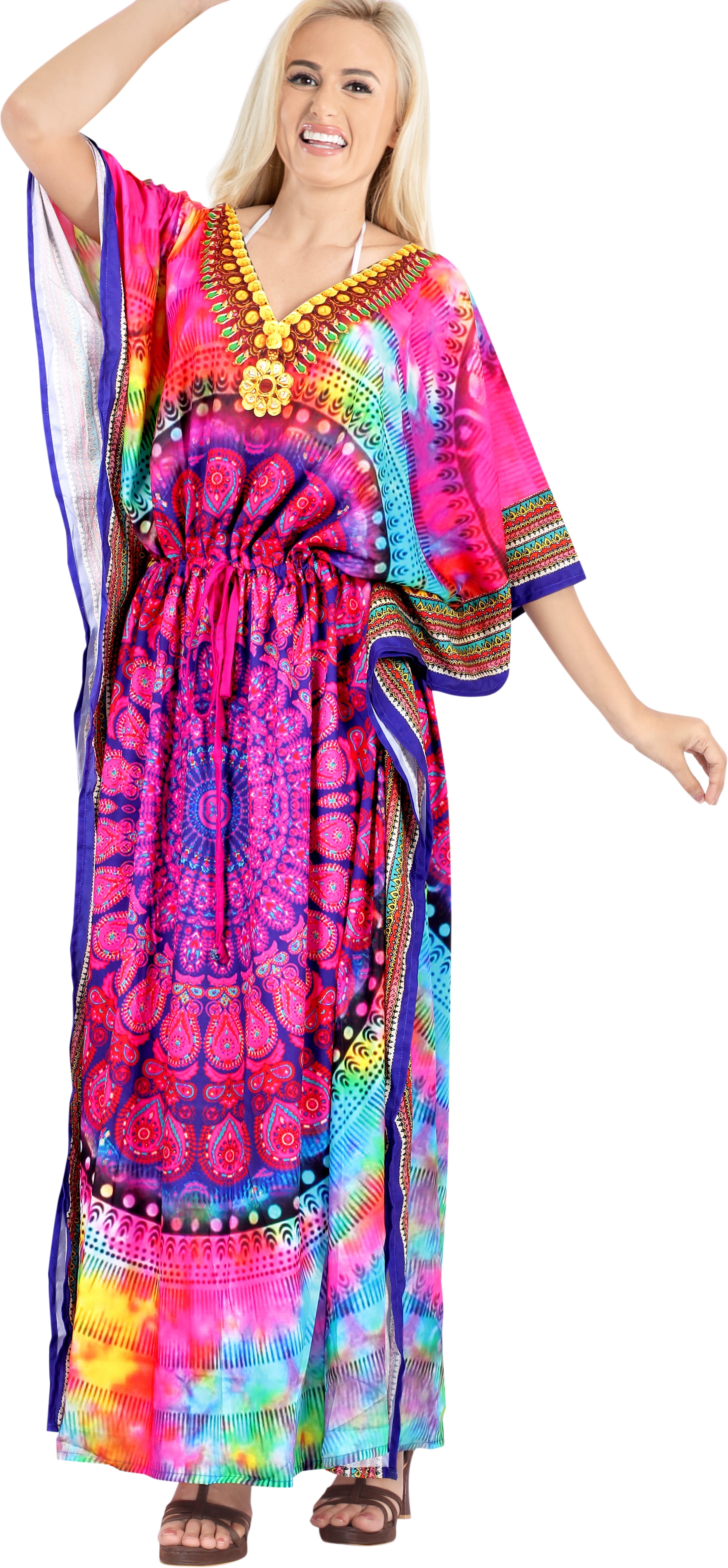HAPPY BAY Women's Summer African Beach Maxi Slit Dresses Caftan ...