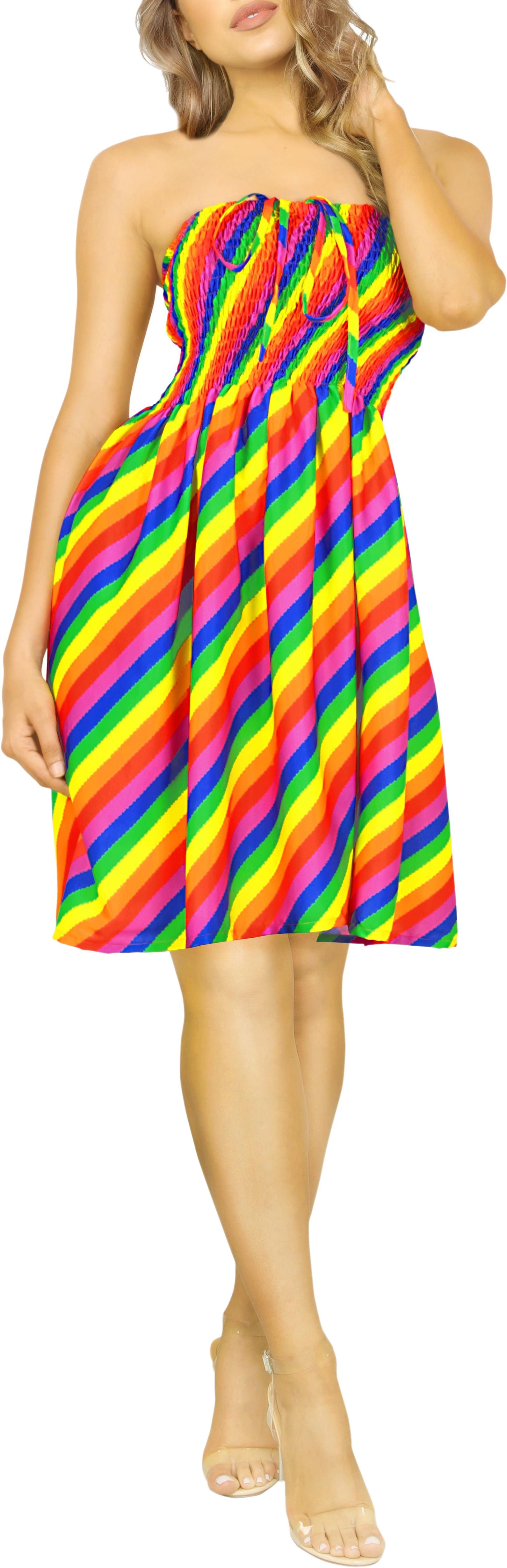 HAPPY BAY Women's Summer Boho Beach Backless LGBTQ Pride Flag Rainbow ...