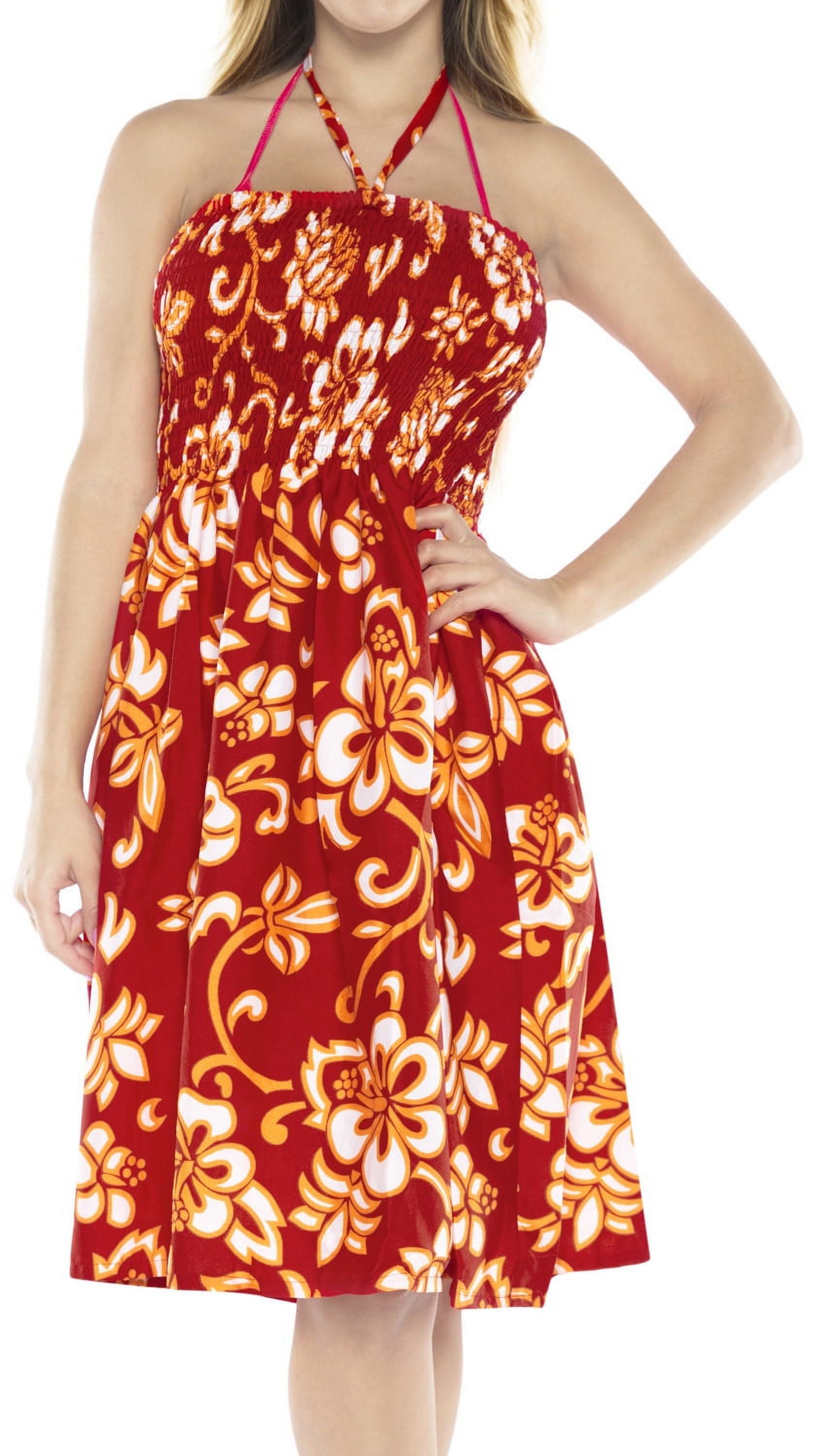 HAPPY BAY Women's Summer Boho Beach Smocked Mini Flowy Dress Tube Top ...