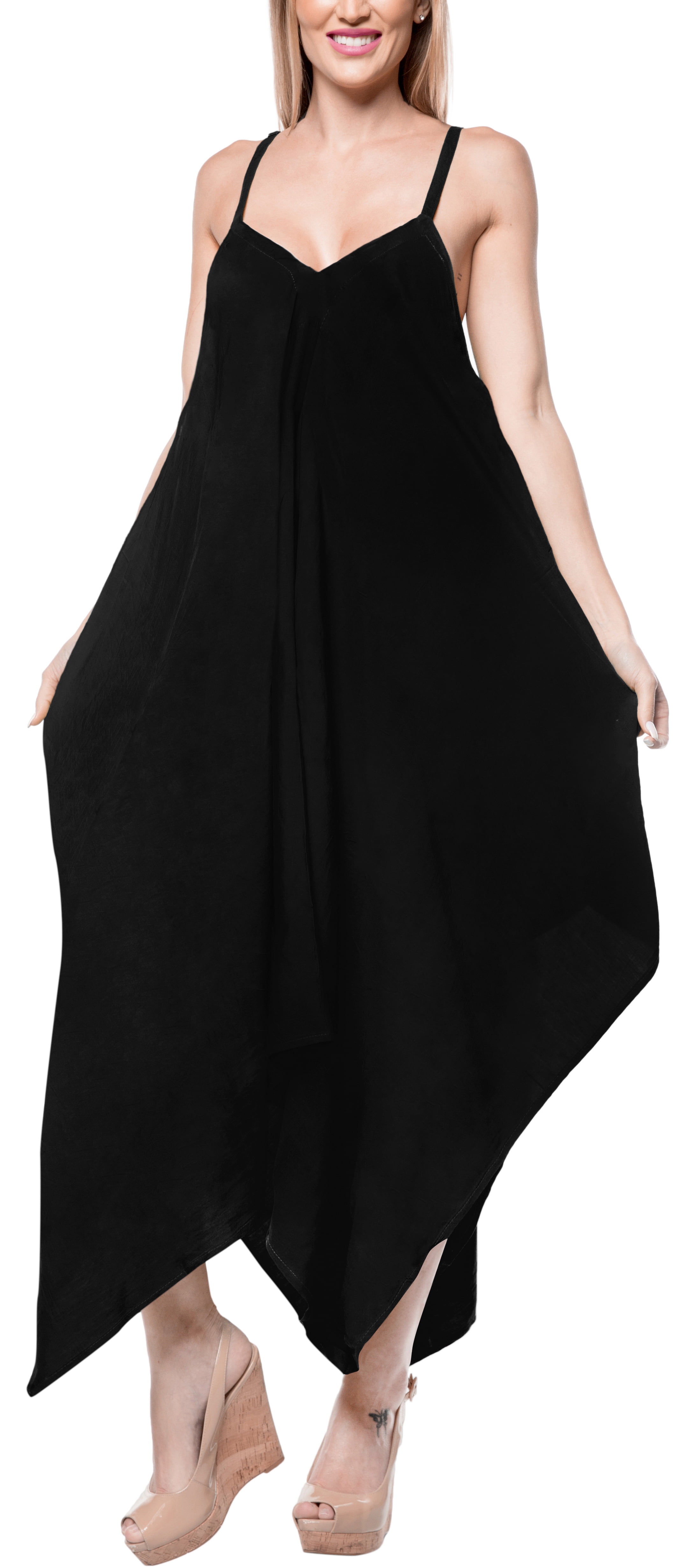 HAPPY BAY Women's Summer Loose Simple Spaghetti Strap Sundress S-M ...