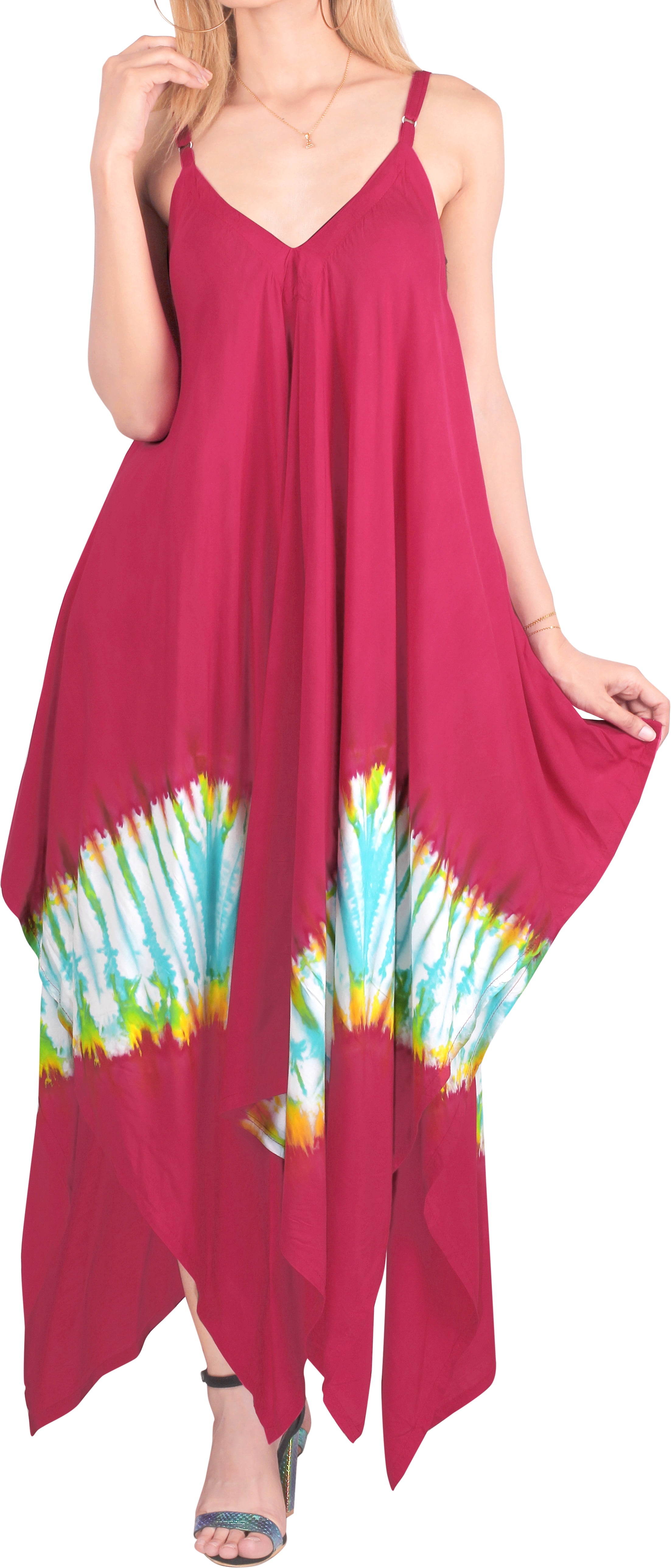 HAPPY BAY Women's Summer Loose Simple Spaghetti Strap Sundress S-M ...