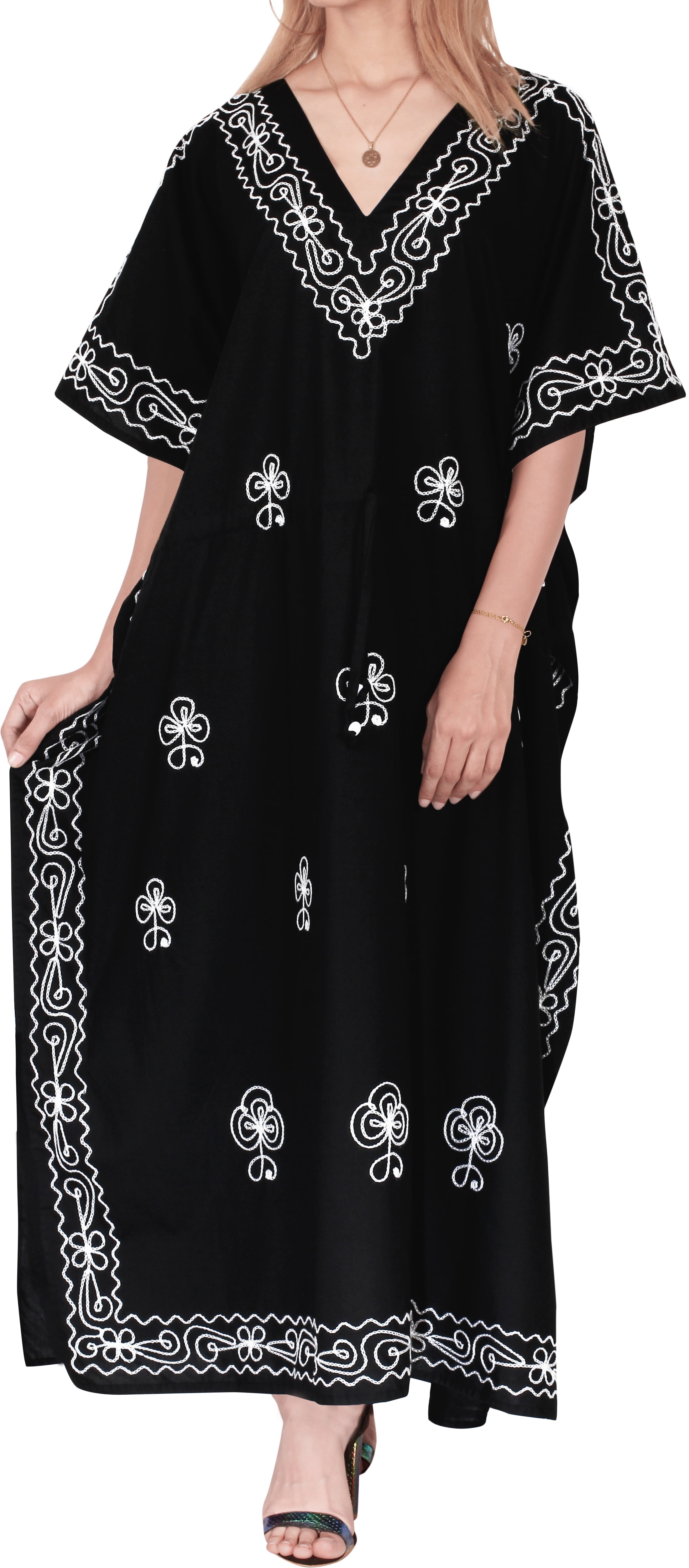 HAPPY BAY Women's Summer Loungewear Caftan Maxi Mumu Slit Dresses 2X-3X ...