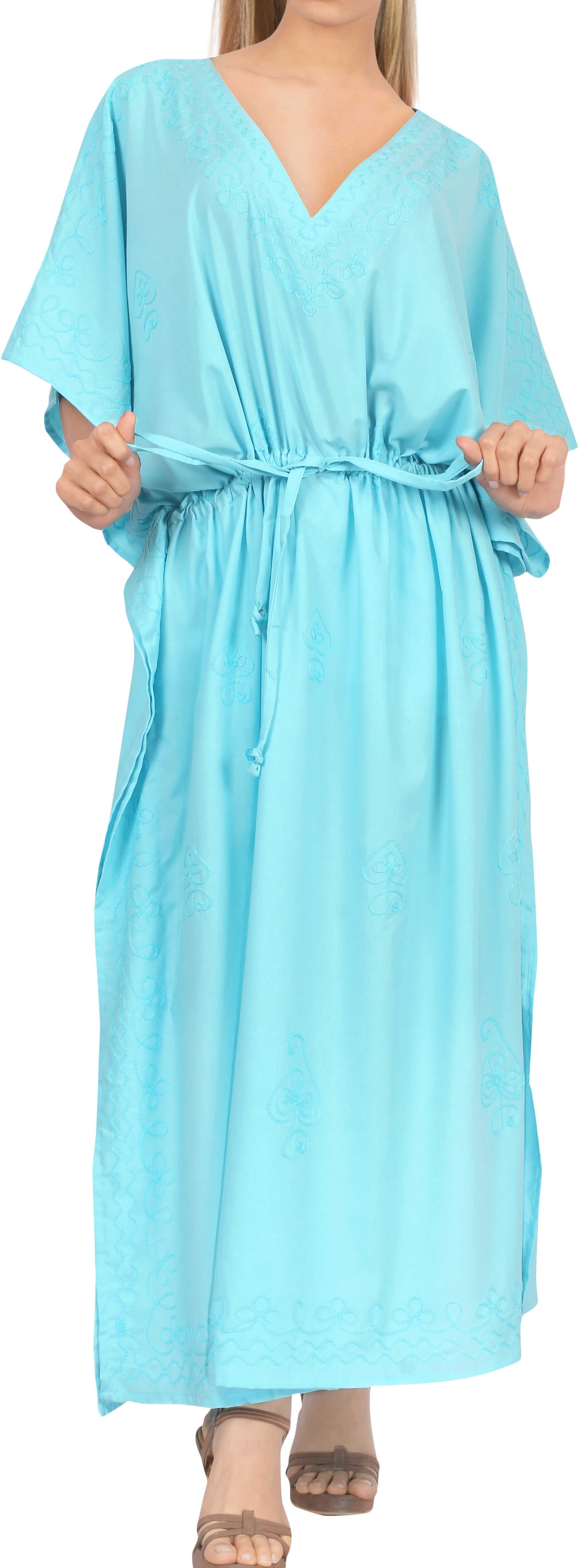 HAPPY BAY Women's Summer Loungewear Caftan Maxi Mumu Slit Dresses 2X-3X ...