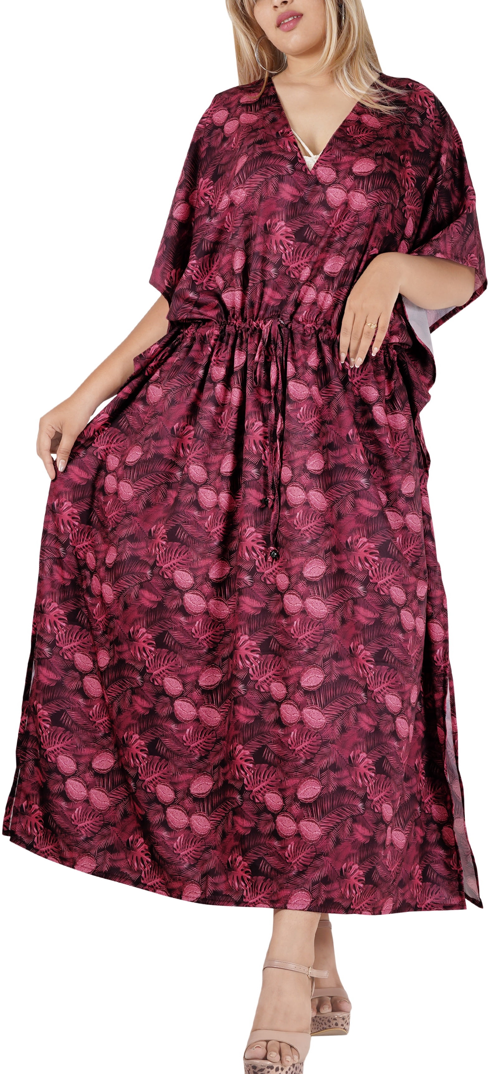 HAPPY BAY Women's Summer Loungewear Loose Slit Dress Caftan Maxi House ...