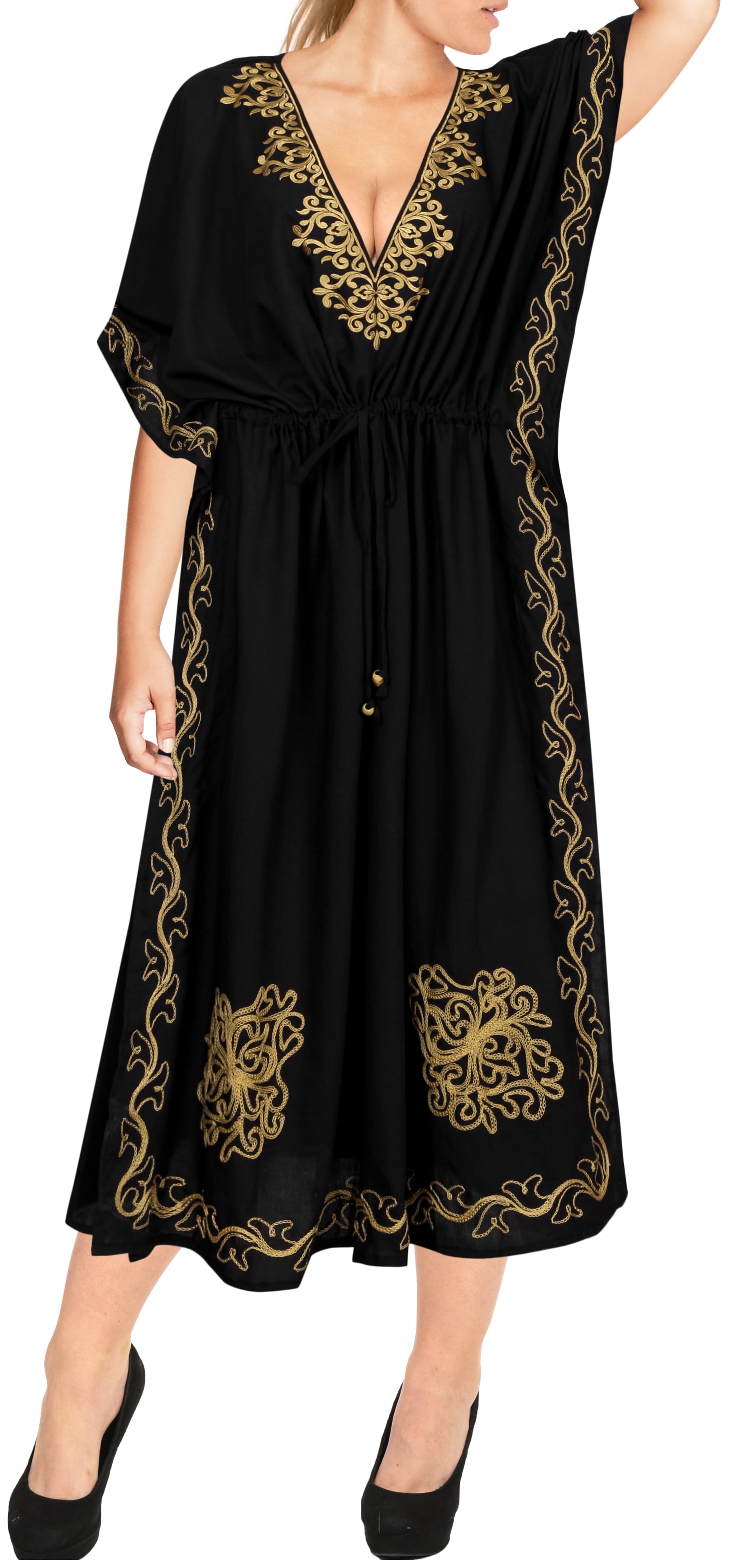HAPPY BAY Women's Summer Loungewear Plus Size Caftan Maxi Boho ...