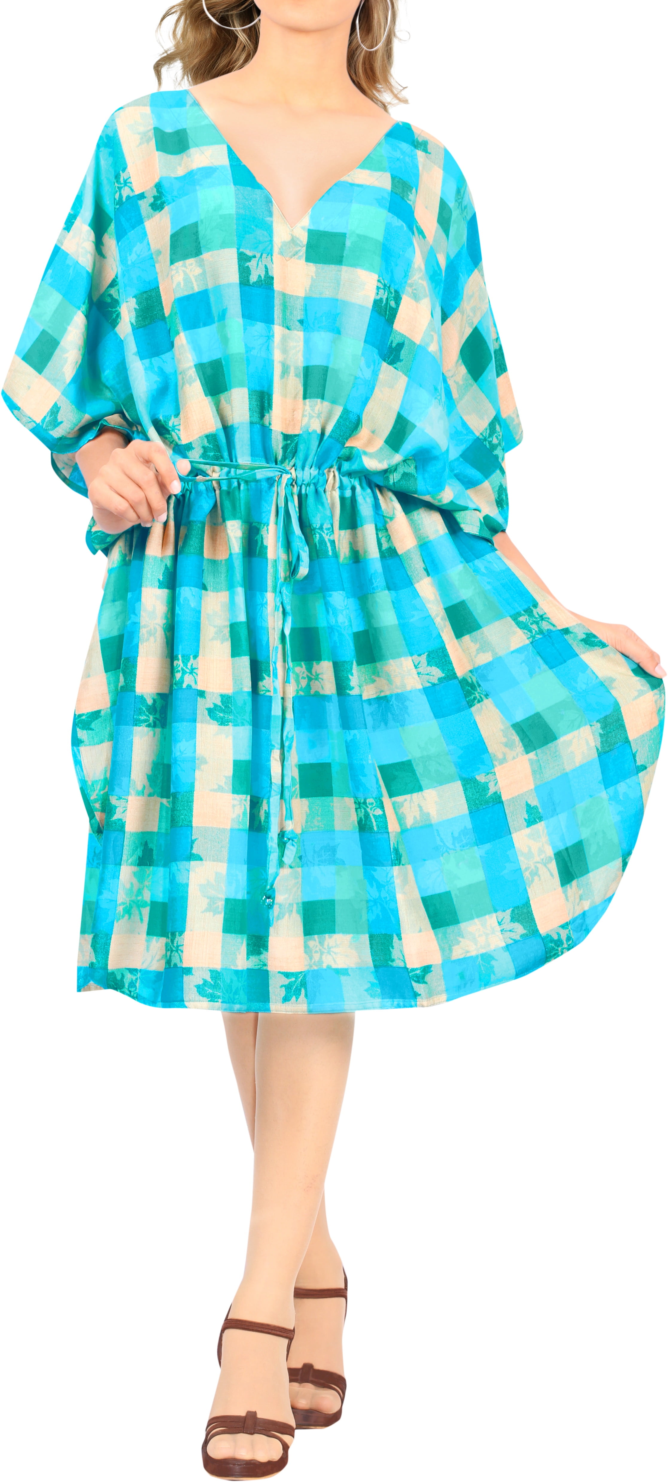 HAPPY BAY Women's Summer Loungewear Relaxed Fit Caftan Mini Casual ...