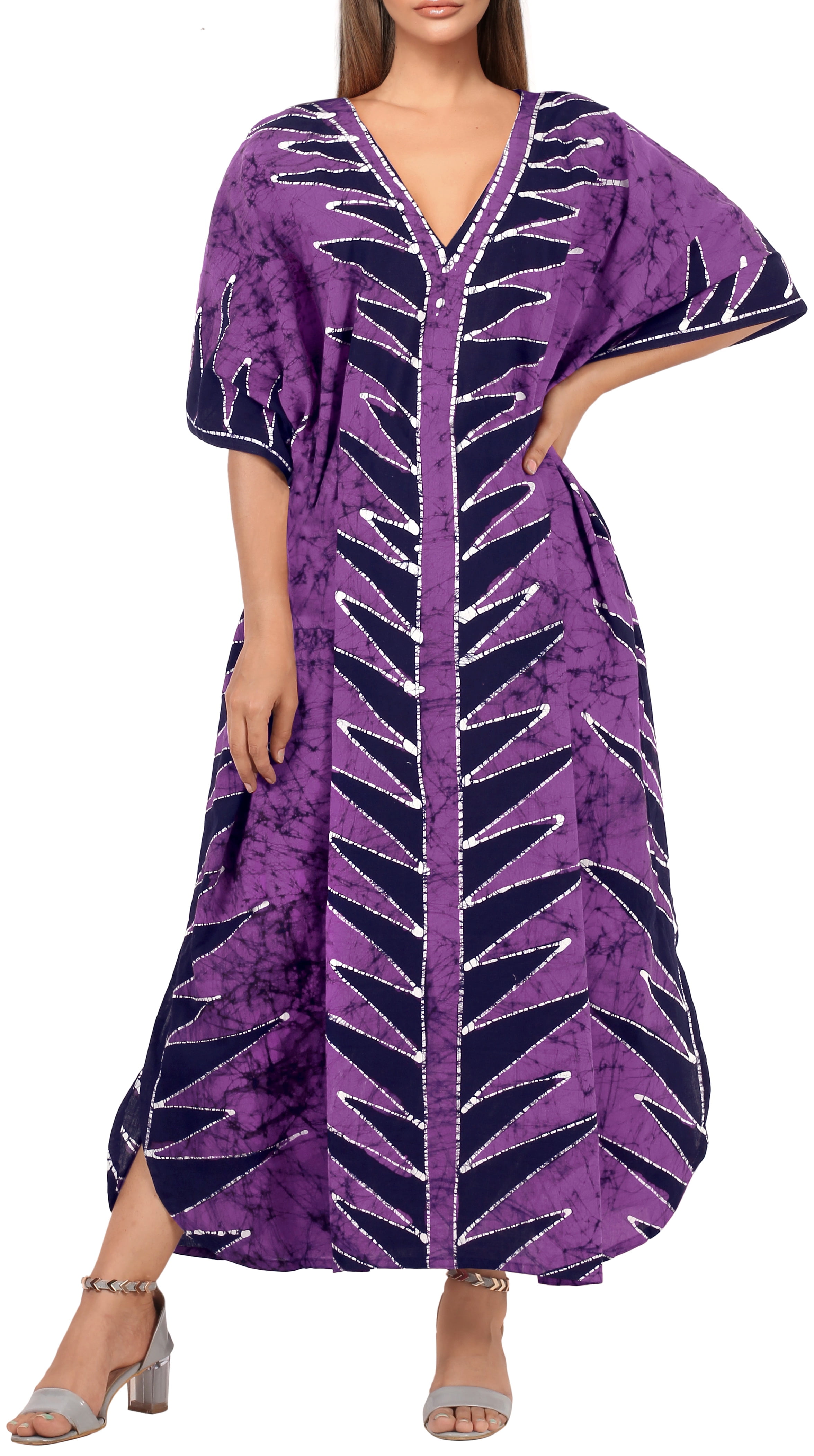 HAPPY BAY Women's Summer OverSize Caftan Long Mumu Robe Loungewear ...