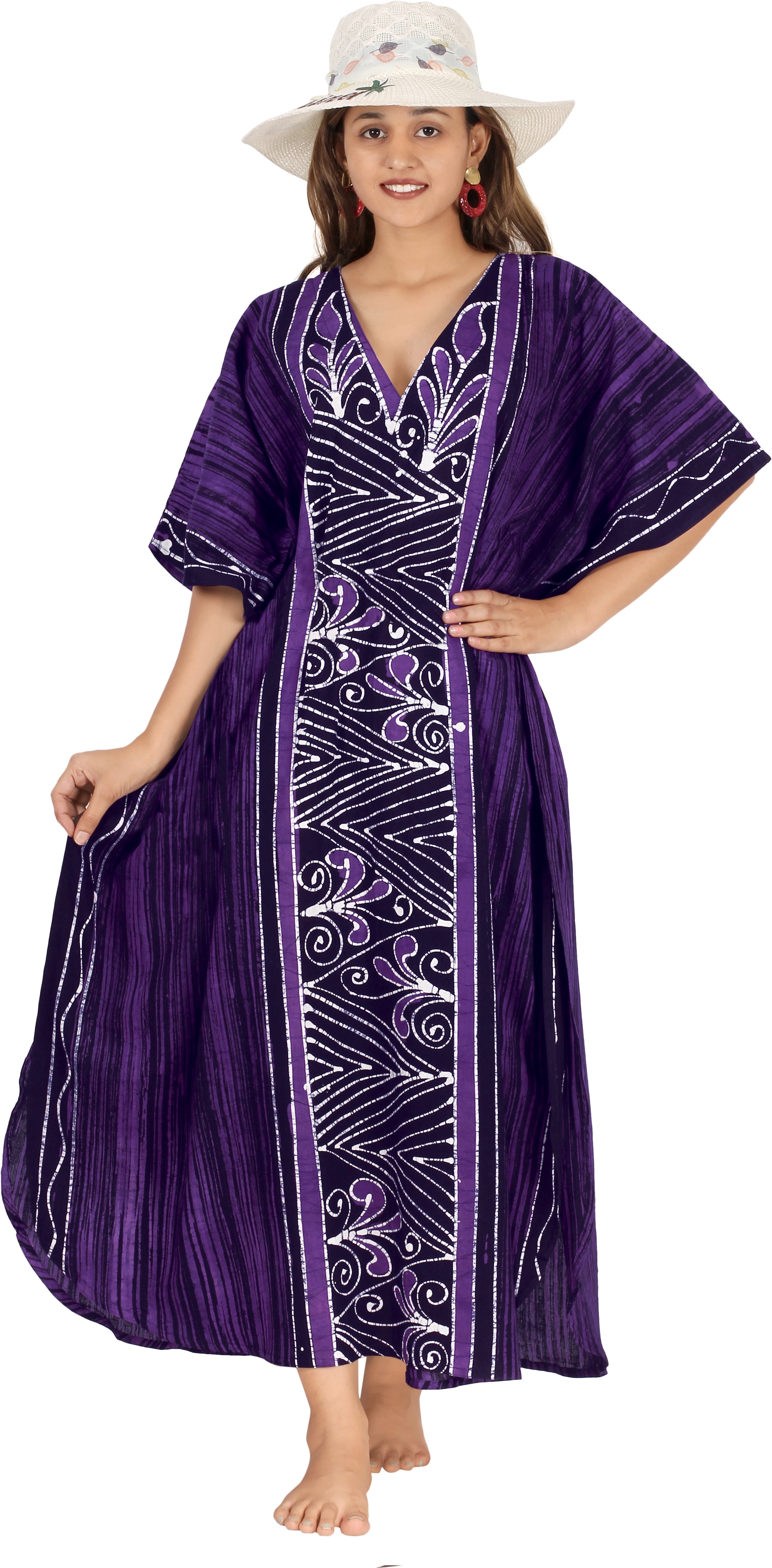 HAPPY BAY Women's Summer OverSize Caftan Maxi Flowy Home Wear ...