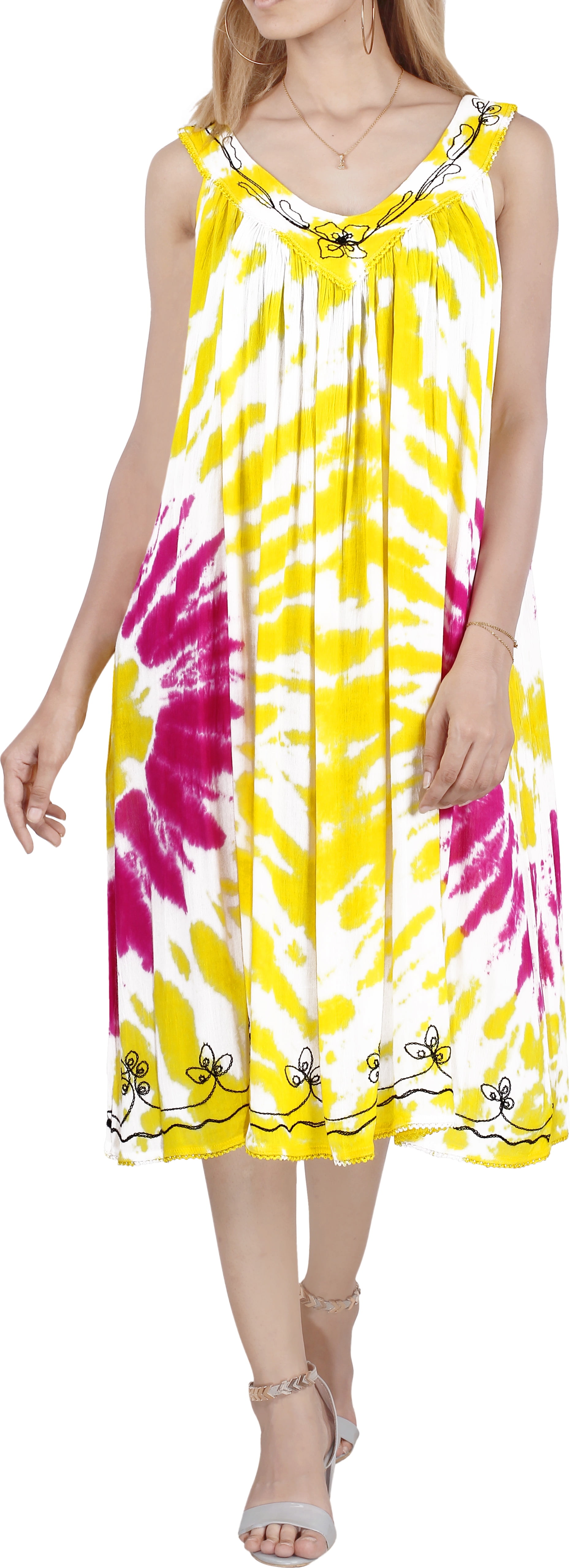 HAPPY BAY Women's Plus Size Beach Sundress Cover Ups, Swing Summer ...