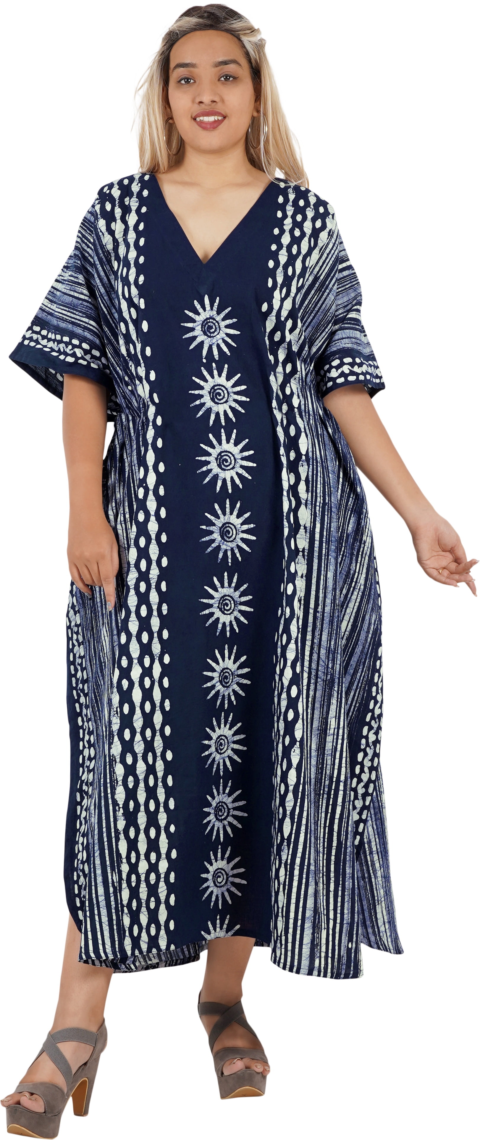 HAPPY BAY Women's Summer Relaxed Fit Caftan House Sleep Shirt ...