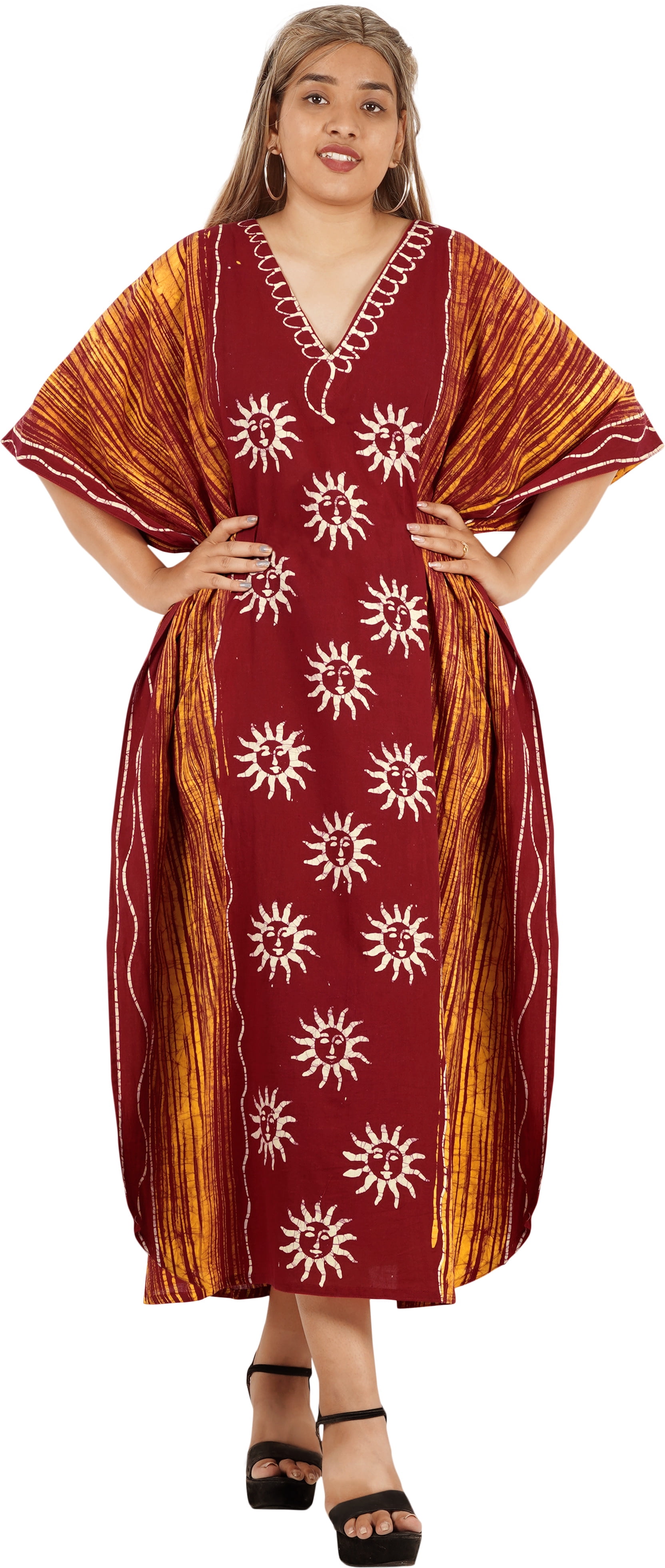 HAPPY BAY Women's Summer Relaxed Fit Caftan House Sleep Shirt ...