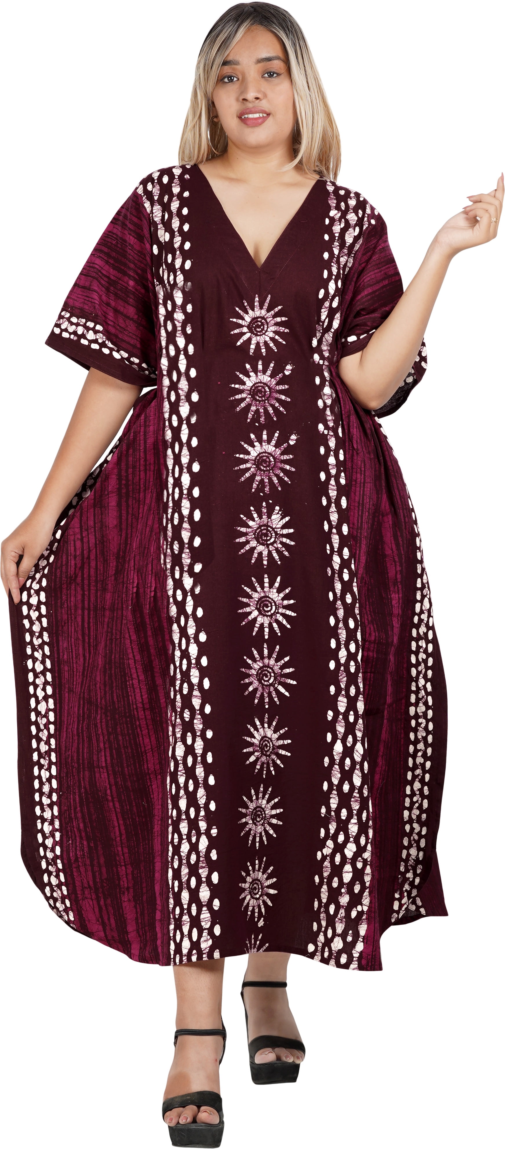 HAPPY BAY Women's Summer Relaxed Fit Caftan House Sleep Shirt ...