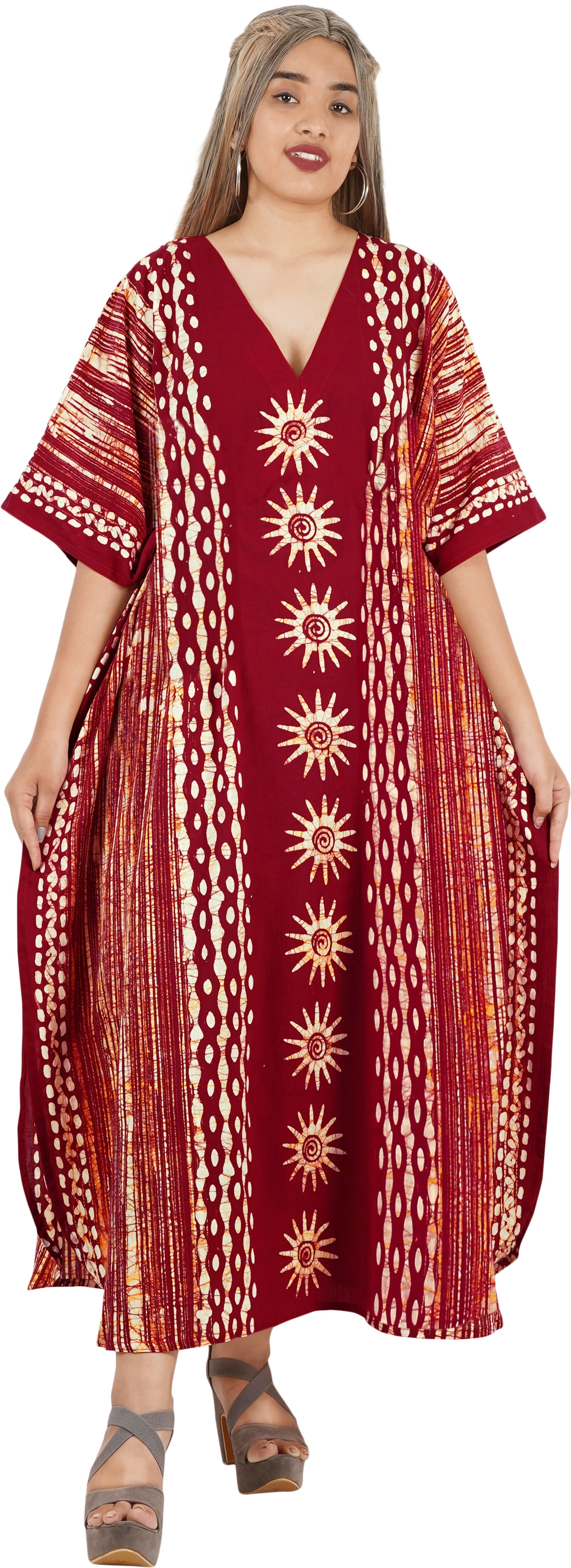 HAPPY BAY Women's Summer Relaxed Fit Caftan House Sleep Shirt ...