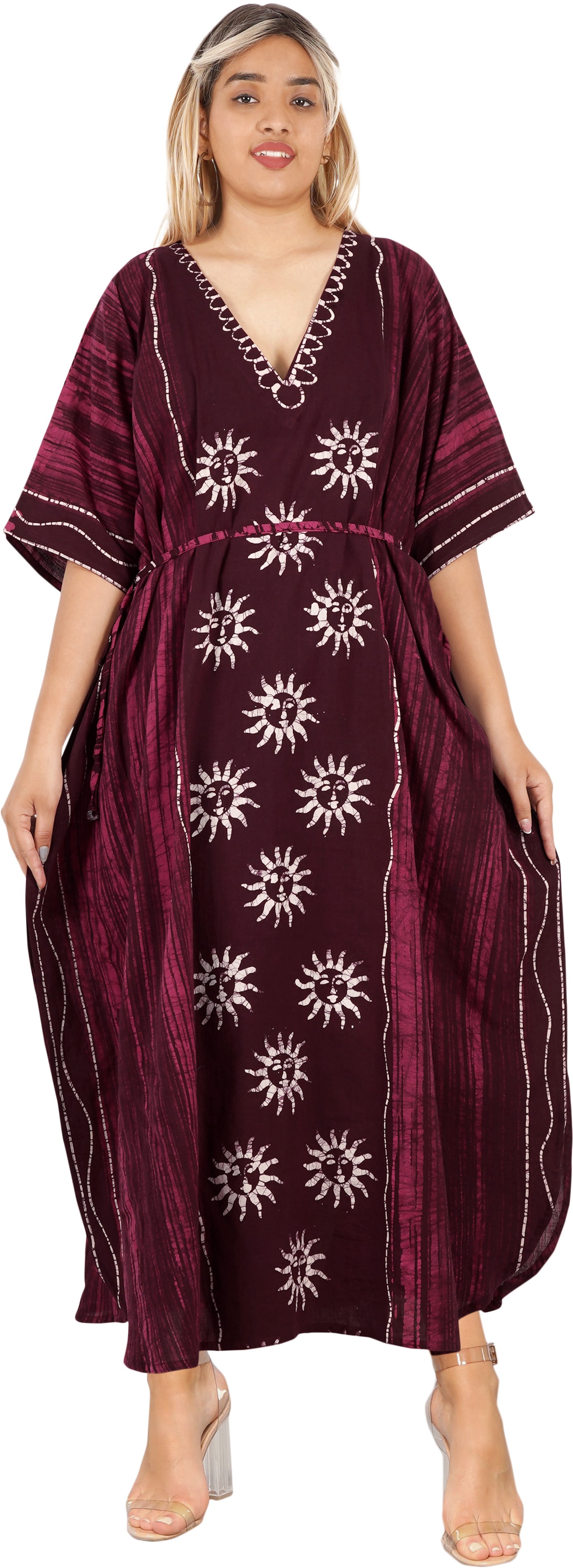 HAPPY BAY Women's Summer Relaxed Fit Caftan House Sleep Shirt ...
