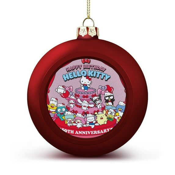 HAPPY BIRTHDAY Kuromi Melody Hello-Kitty Christmas Large Ball Ornaments ...
