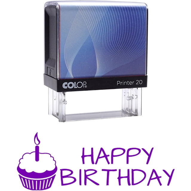 HAPPY BIRTHDAY Self Inking Rubber Stamp Custom Colop Office Stationary ...