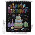 HAPPY BIRTHDAY Shower Curtain, Waterproof Shower Curtains for Bathroom ...