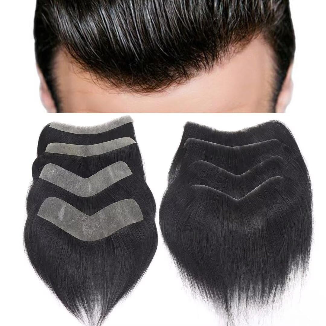 HAPPY&CC Forehead Hairline Toupee for Men High Density Human Hair Skin ...