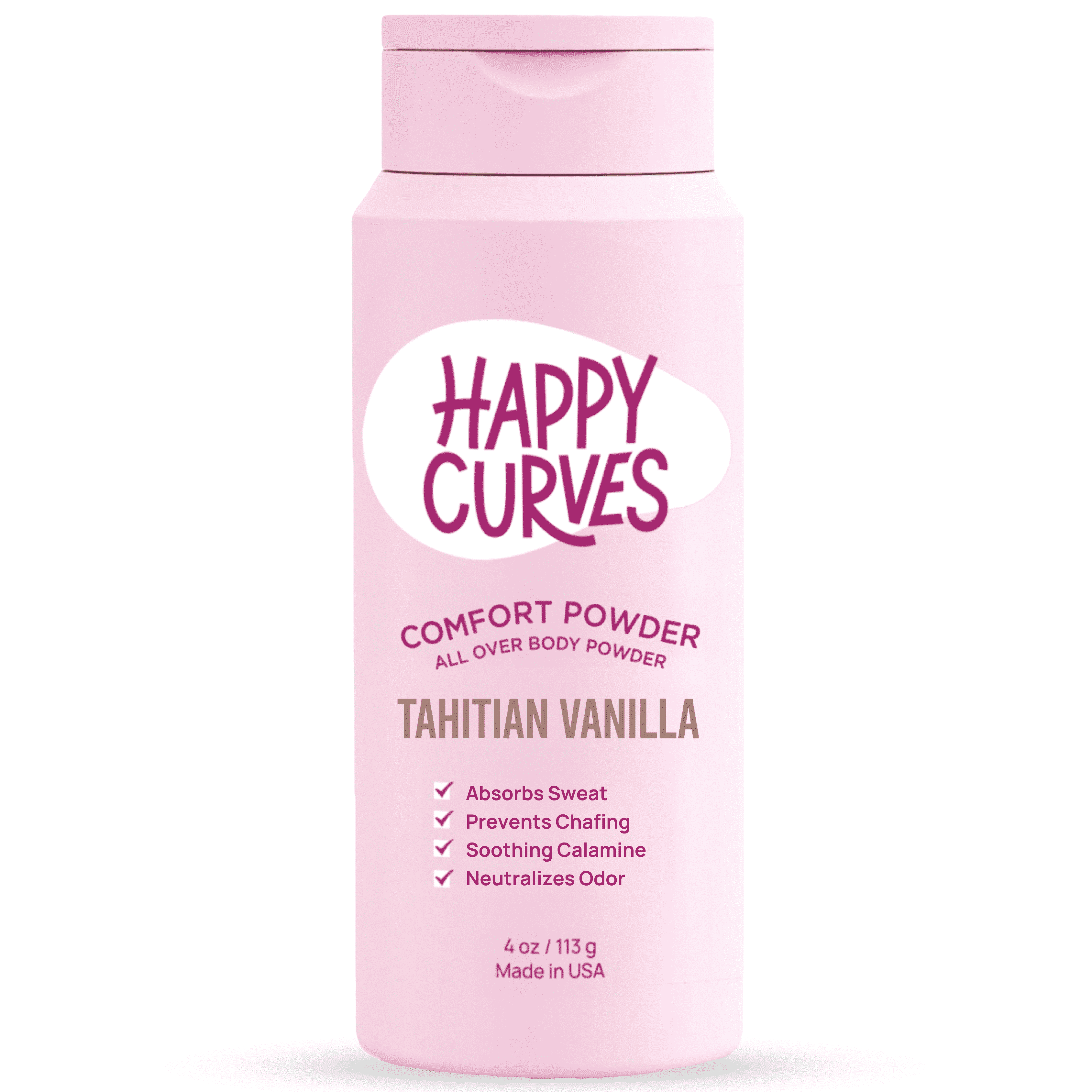 HAPPY CURVES Comfort Powder: Talc Free Anti Chafe Dusting Powder Whole ...