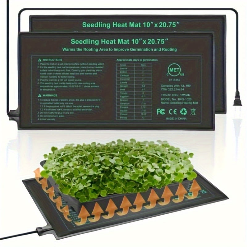 HAPPY DAY 2 Pack Seedling Heating Mat 10" X 20.75" Hydroponic Heater ...