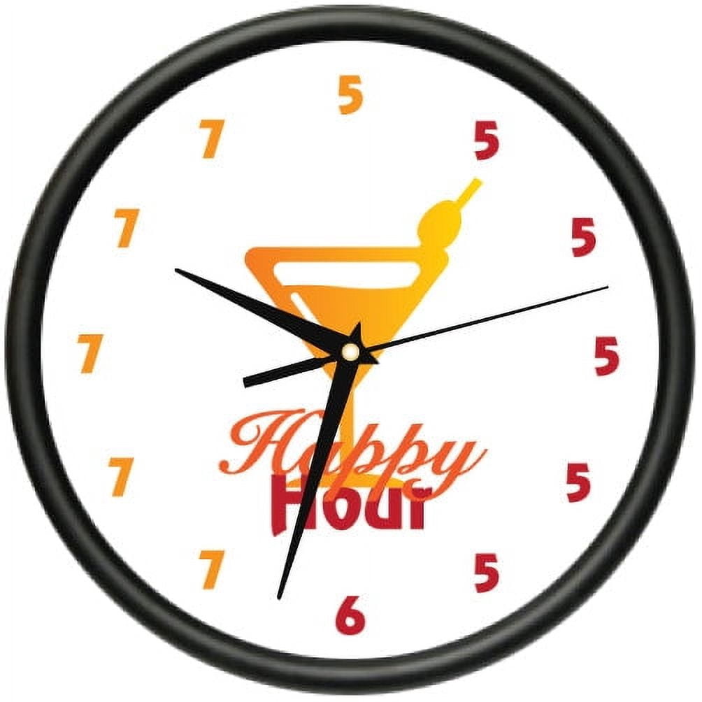 HAPPY HOUR TIME Wall Clock drinker bartender bar cocktails gift ...