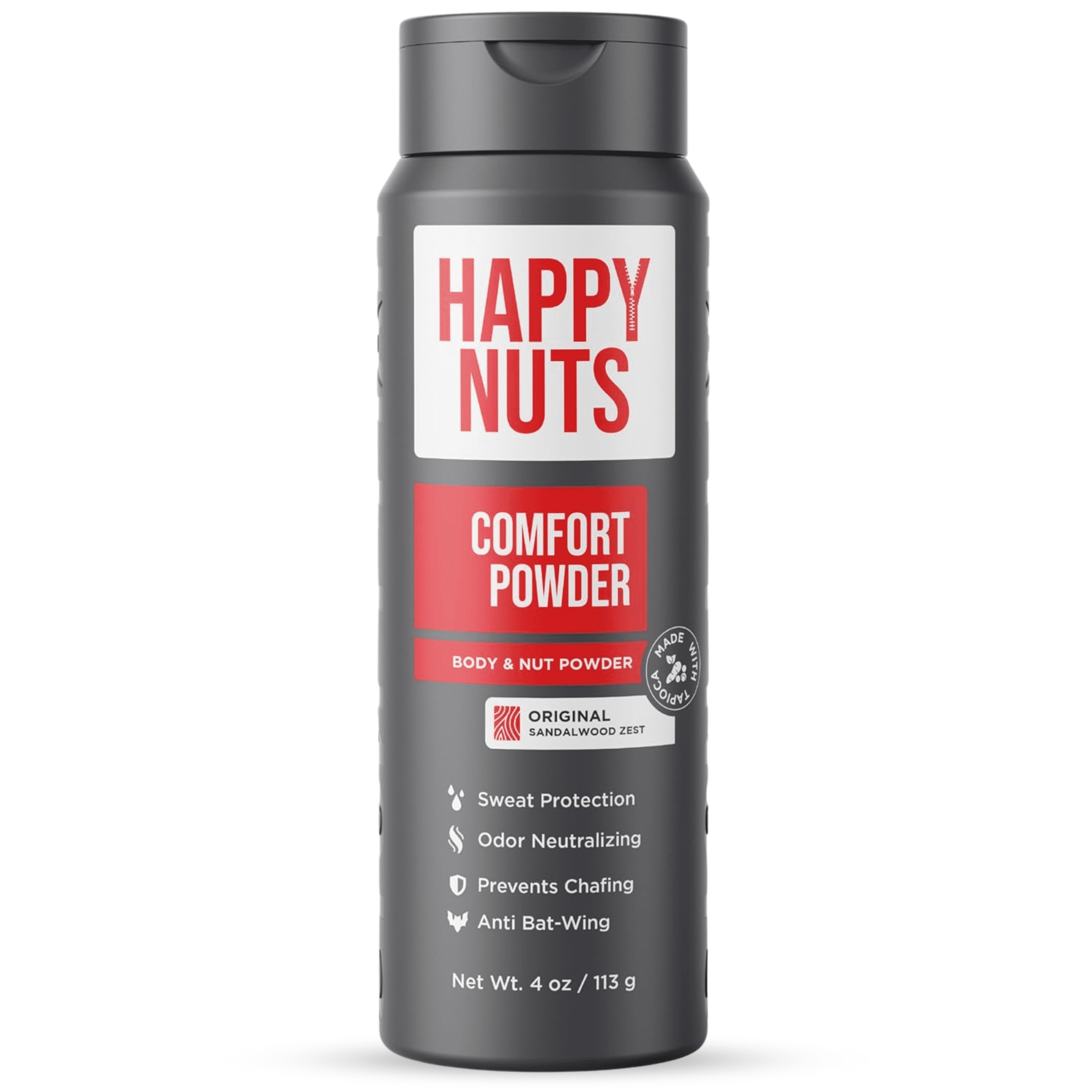 Happy Nuts Comfort Powder, Anti Chafing and Deodorant, Sweat and Odor ...