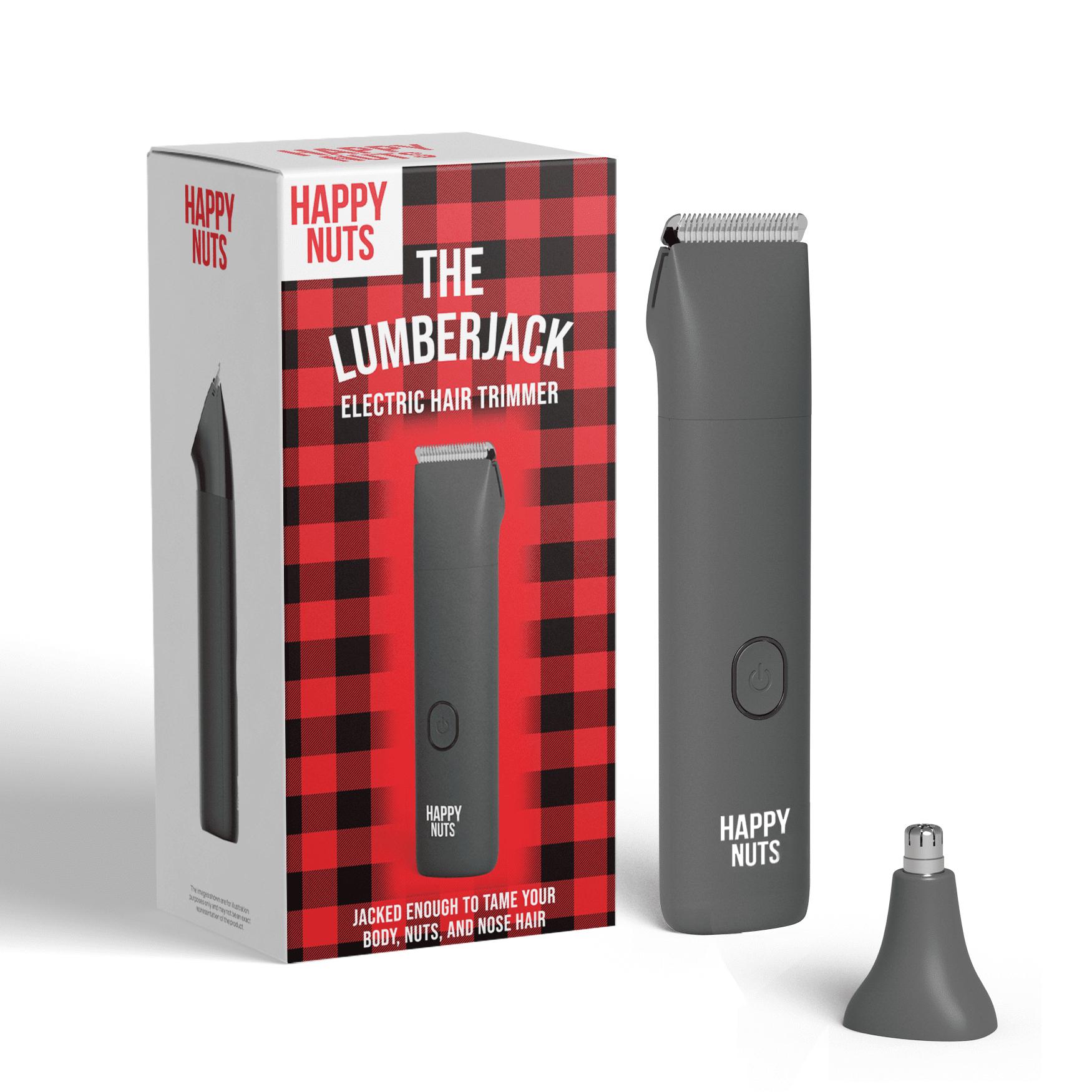 HAPPY NUTS The Lumberjack Electric Groin & Body Hair Trimmer for Men - Mens Body Groomer Kit for ...