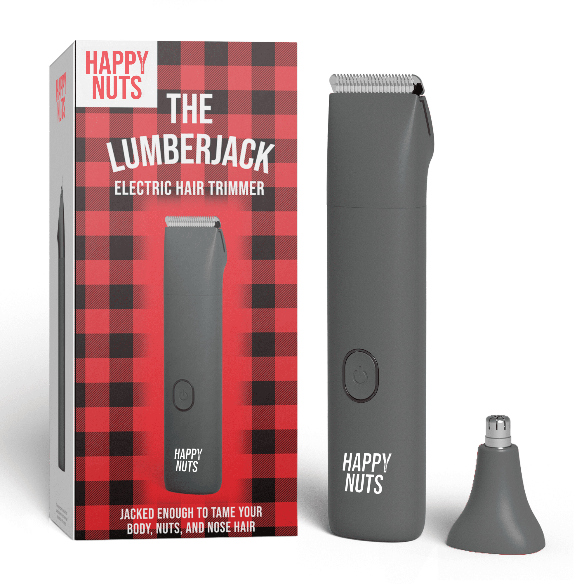 HAPPY NUTS The Lumberjack Groin & Body Hair Trimmer, Waterproof Rechargeable Electric Shaver for ...