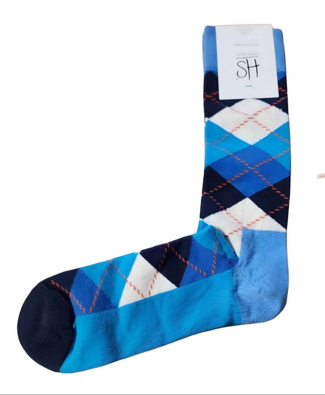 HAPPY SOCKS Men's Argyle Crew Cotton Socks, Blue, 8-12 - Walmart.com