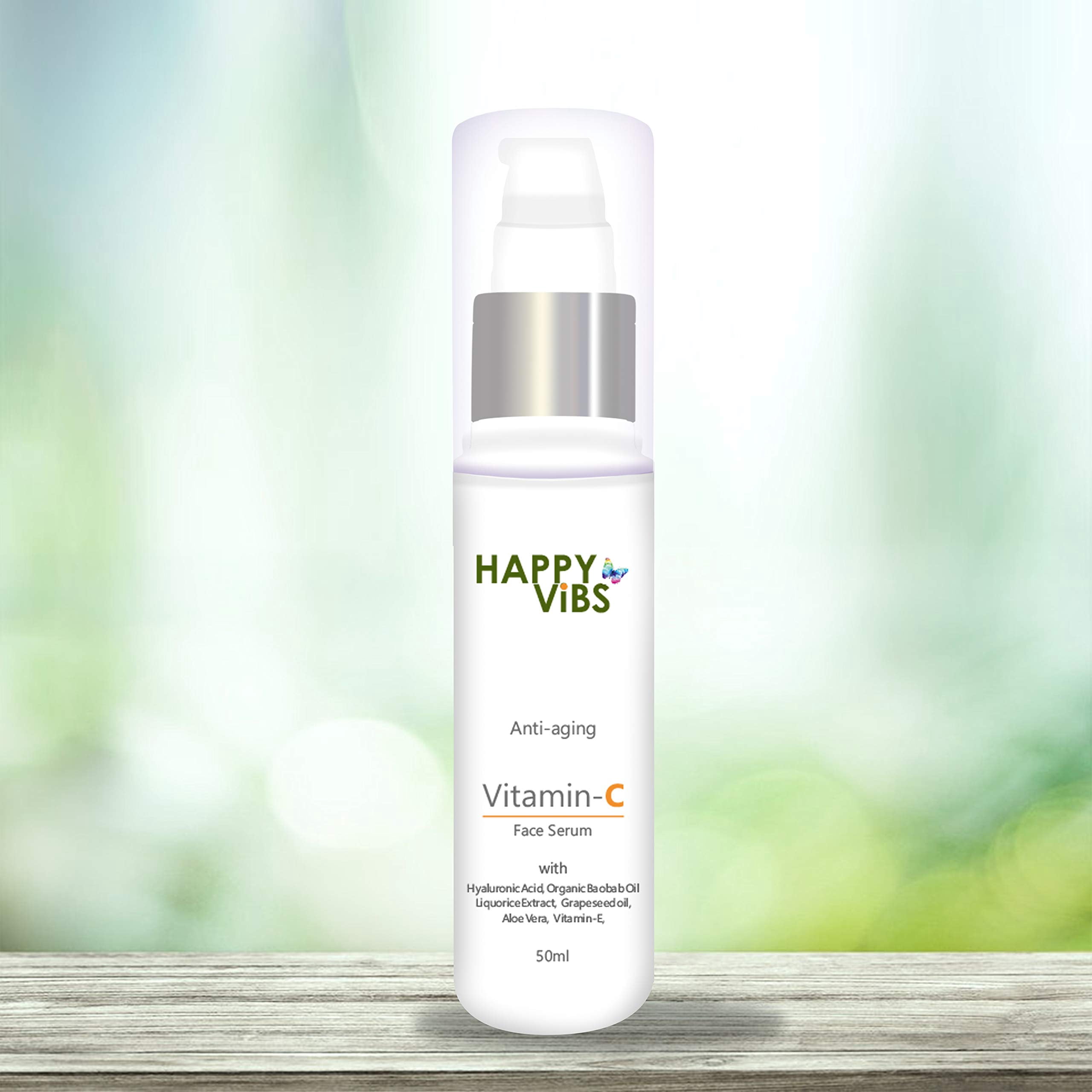 HAPPY VIBS Anti-Aging, Anti Wrinkle 20% Vitamin C with 2% Hyaluronic ...