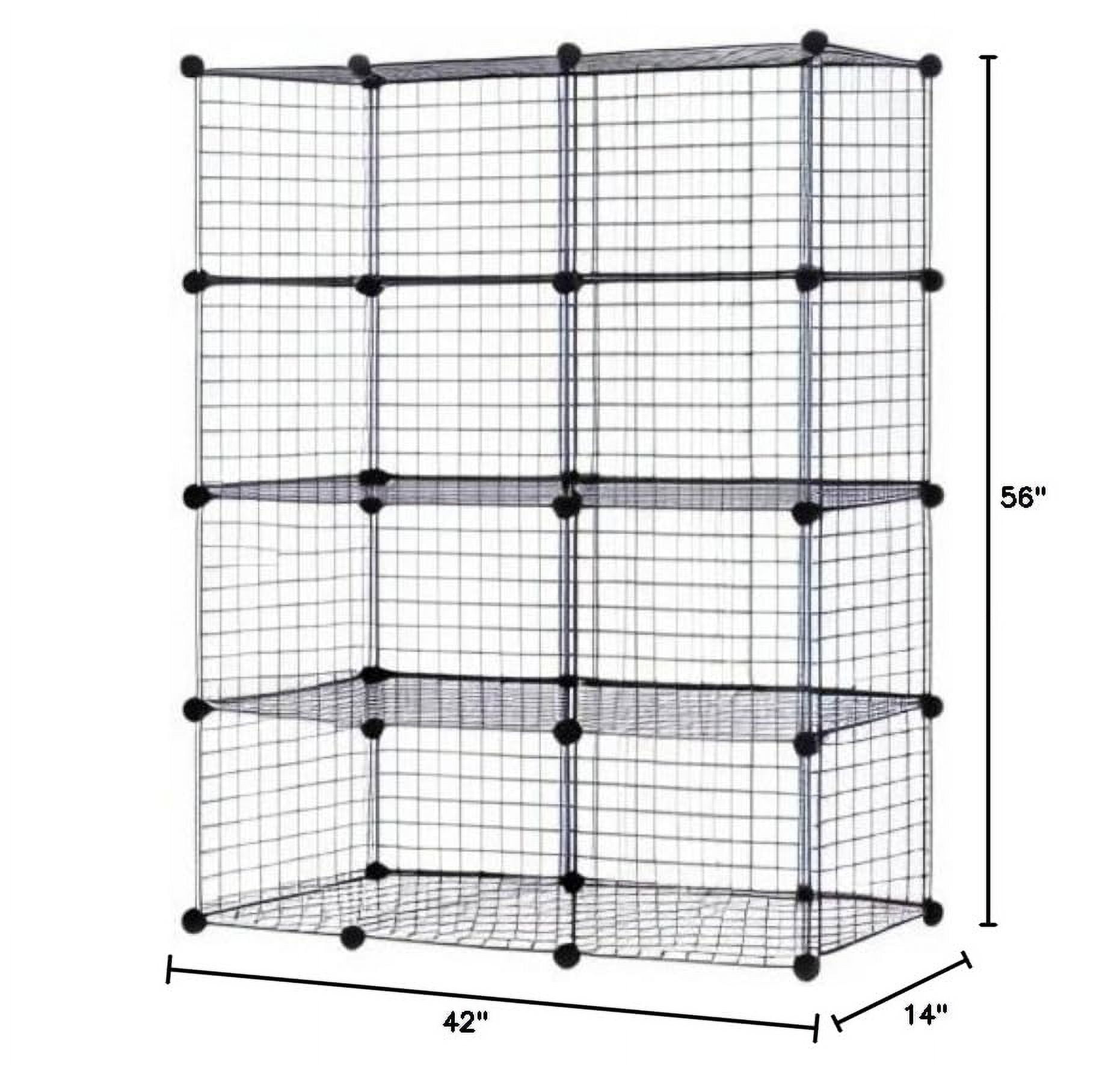 HAPPYGRILL 12-Cube Metal Wire Storage Cubes, Free Standing Modular ...