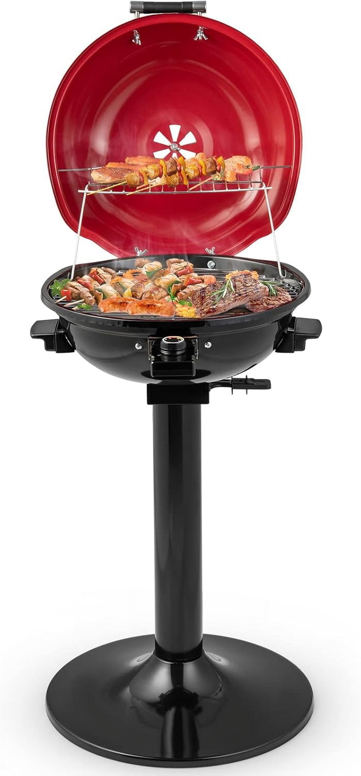 HAPPYGRILL 1600W Electric Grill Outdoor BBQ Grill with Warming Rack for ...
