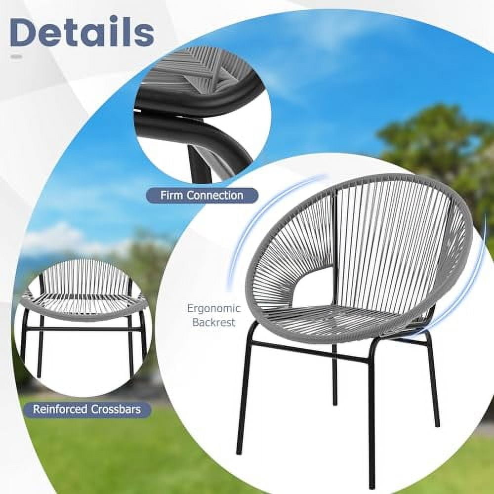 HAPPYGRILL 3-Piece Patio Bistro Set, Outdoor Furniture Set Acapulco ...