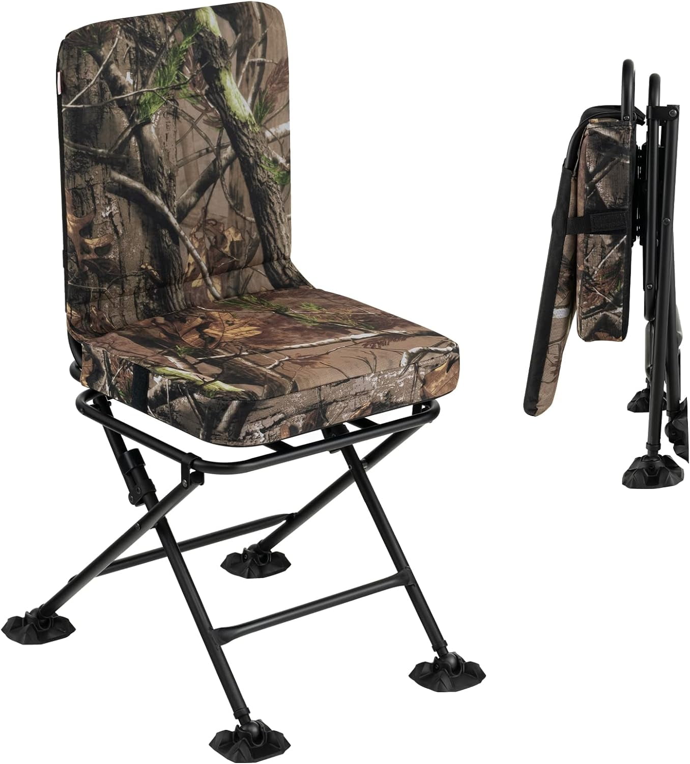 HAPPYGRILL 360 Degree Swivel Hunting Blind Chair with All-Terrain Foot ...