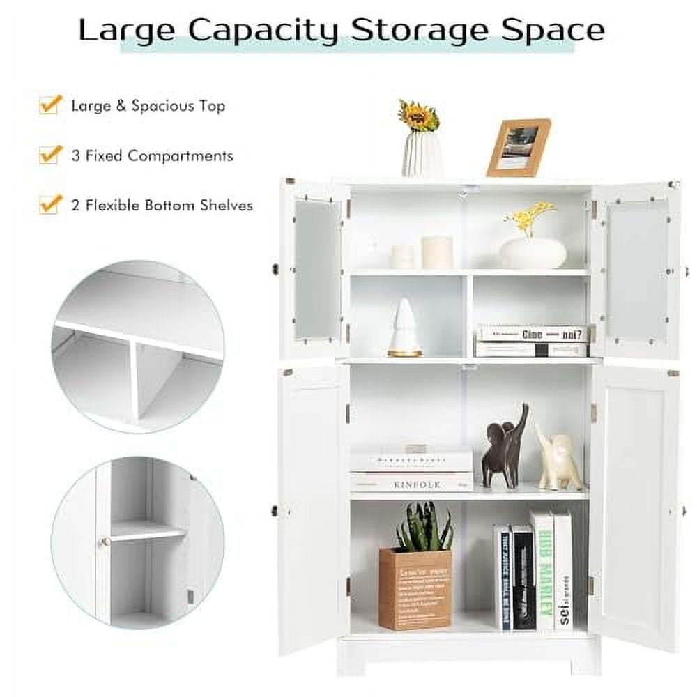 HAPPYGRILL Bathroom Storage Cabinet with Adjustable Shelf, Stangding ...