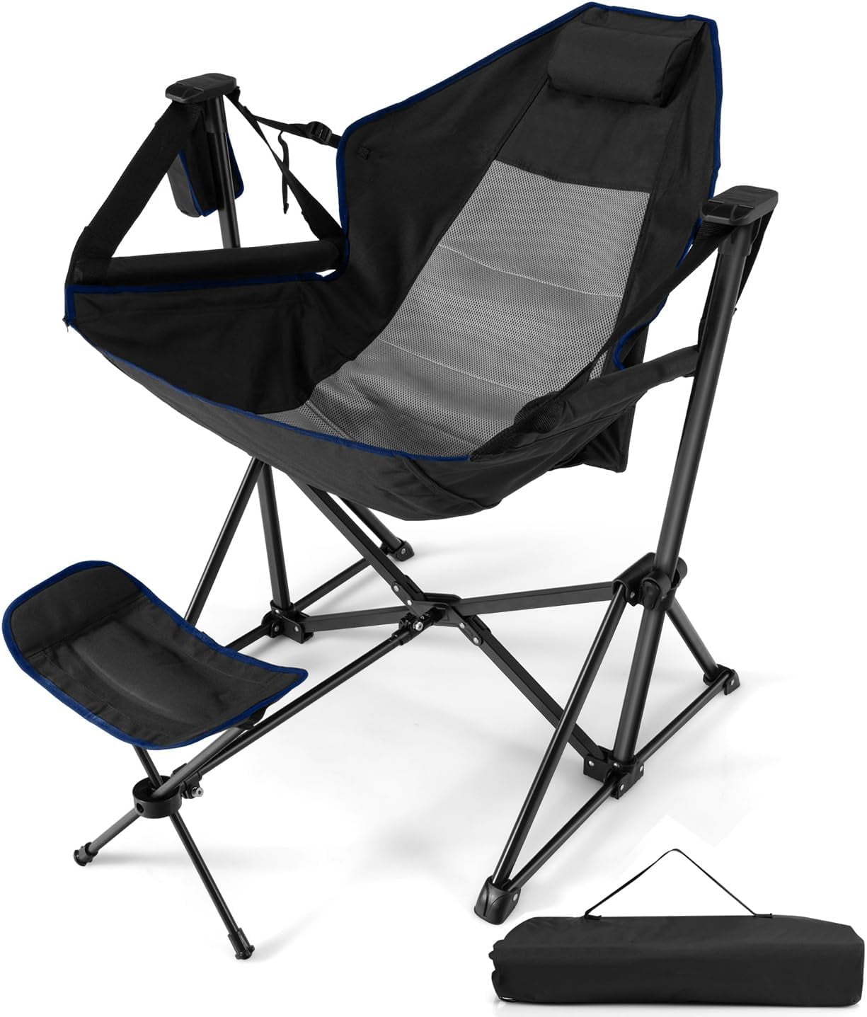 HAPPYGRILL Hammock Camping Chair Folding Camping Swinging Chair with ...