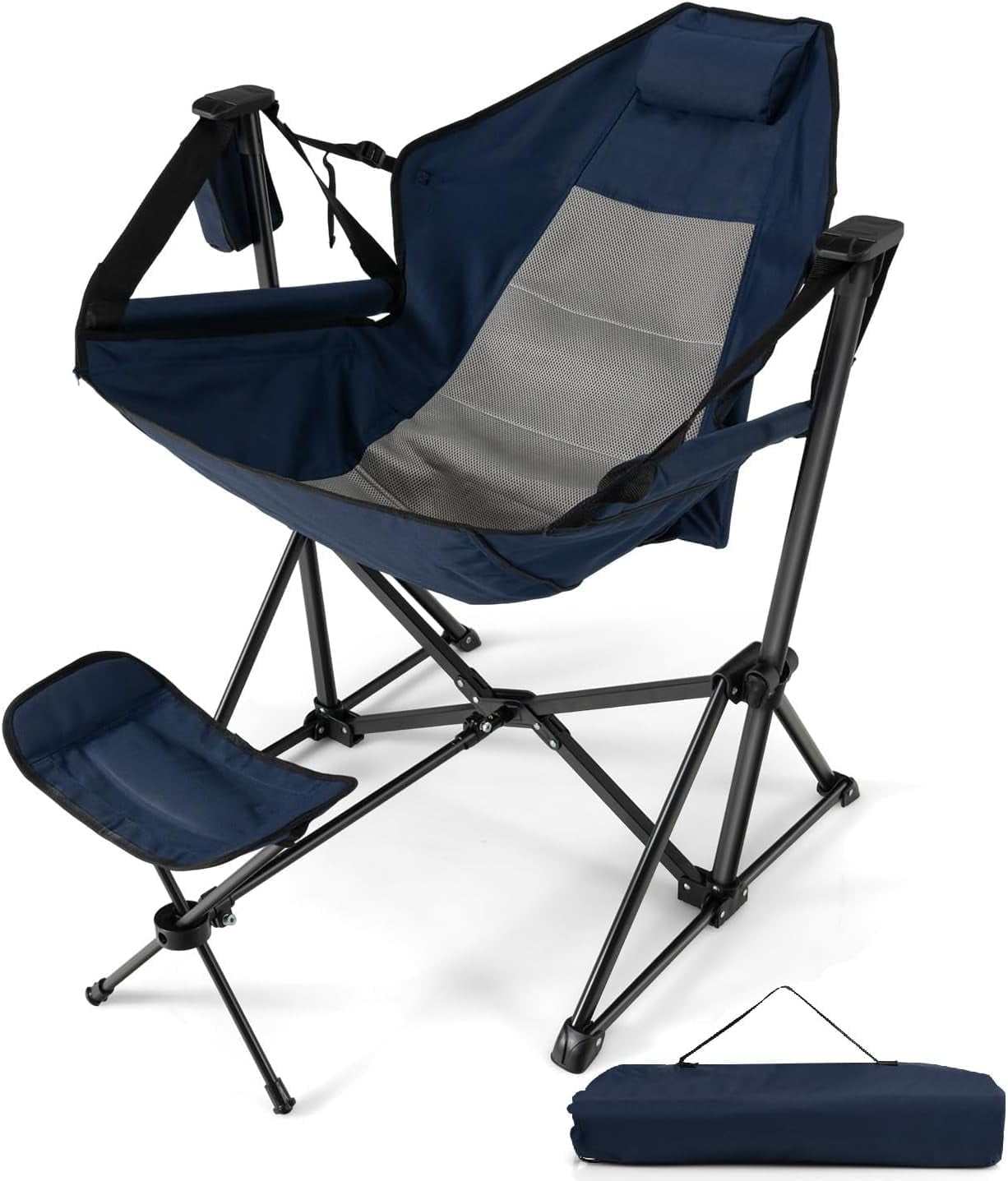 HAPPYGRILL Hammock Camping Chair Outdoor Folding Swinging Chair with ...