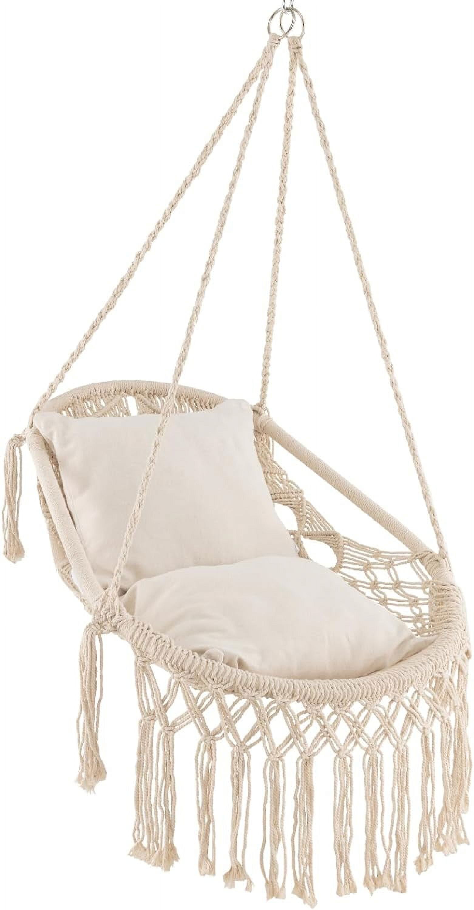 HAPPYGRILL Hanging Hammock Chair with Soft Seat Cushions, Indoor ...