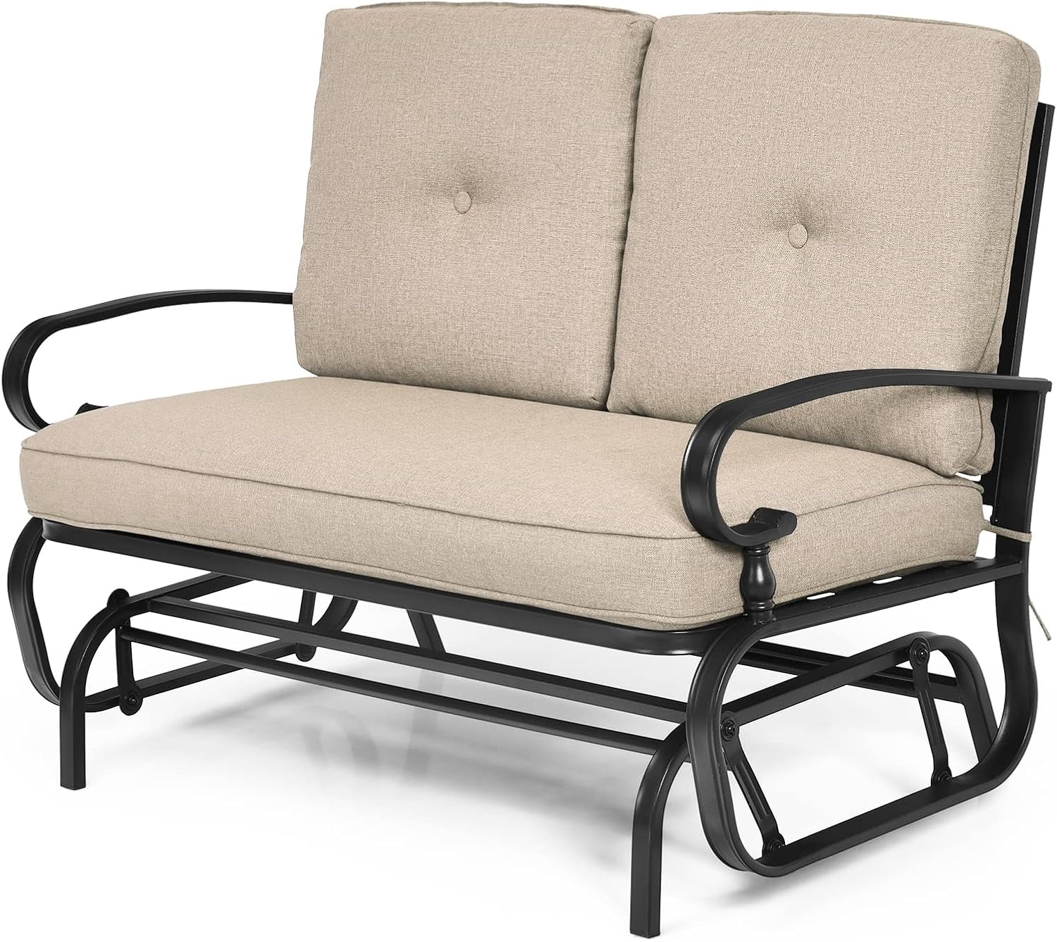 HAPPYGRILL Happygrill Outdoor Swing Glider Bench Patio Loveseat Glider ...