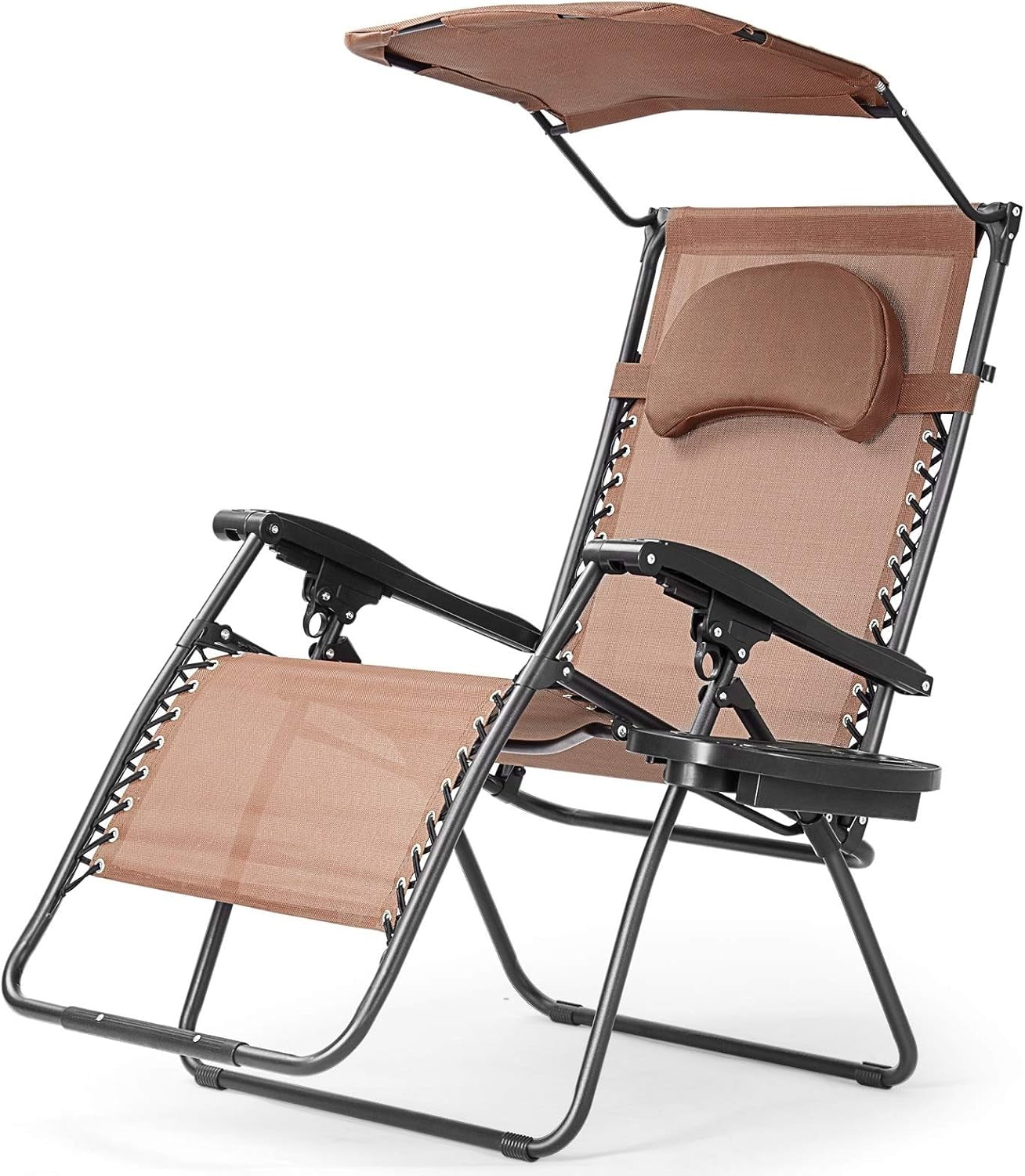 HAPPYGRILL Lounge Chair Folding Patio Recliner for Outdoor Beach Patio ...