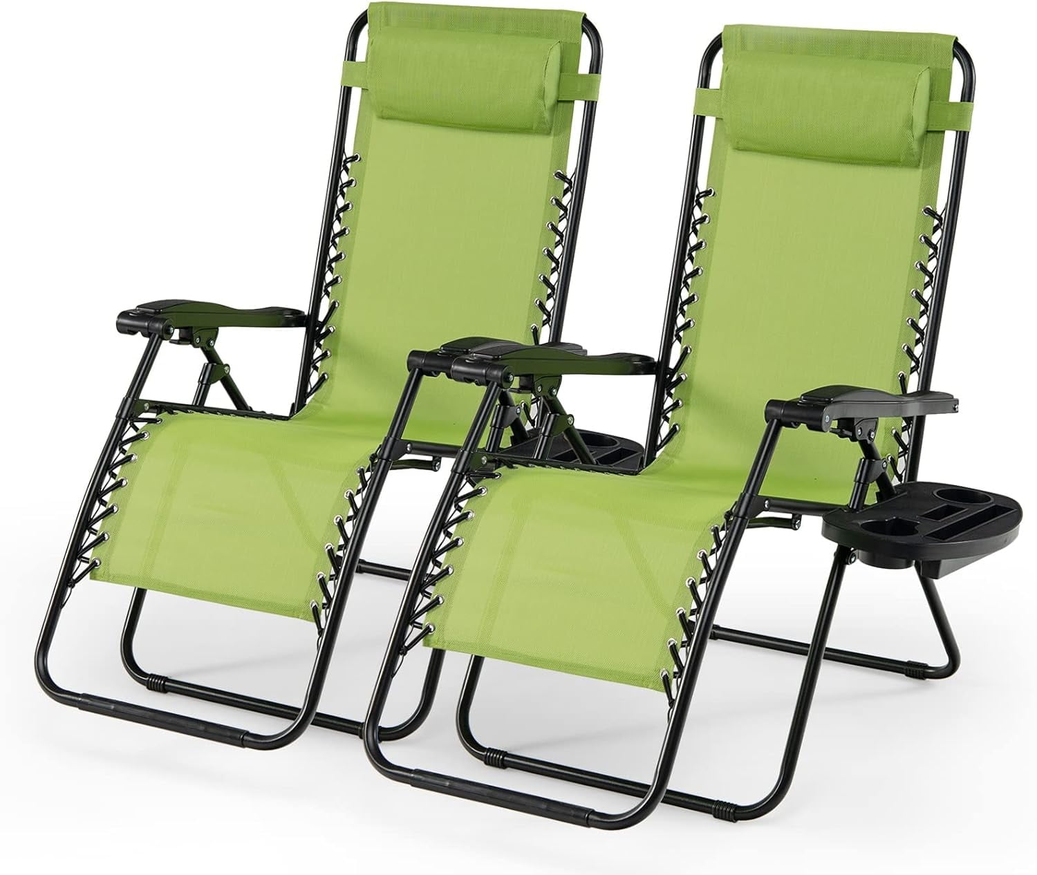 HAPPYGRILL Outdoor Zero Gravity Chairs Set of 2, Relaxing Lounge Patio ...