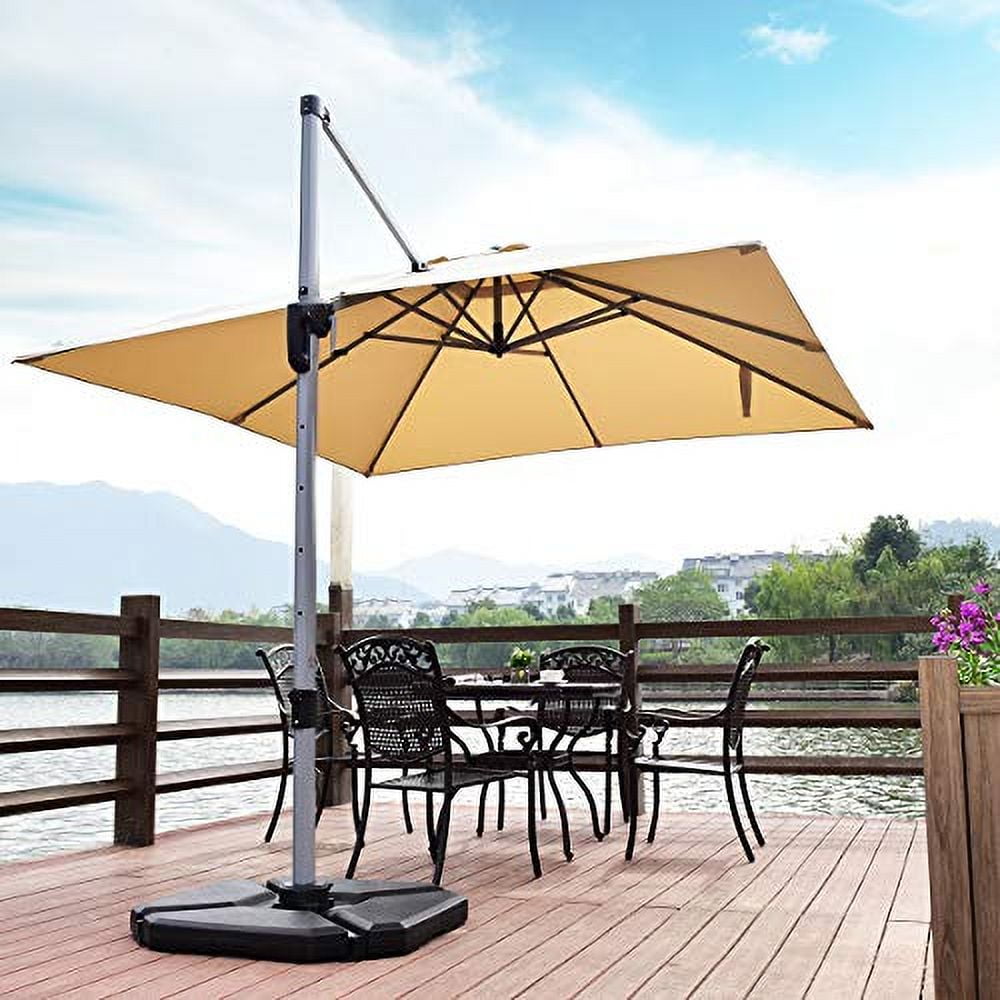HAPPYGRILL Patio Umbrella Base Weight Stand Outdoor Cantilever Offset ...