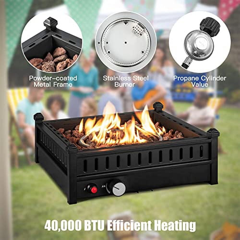 HAPPYGRILL Portable Propane Fire Pit, 40,000 BTU Tabletop Fire Pit for ...