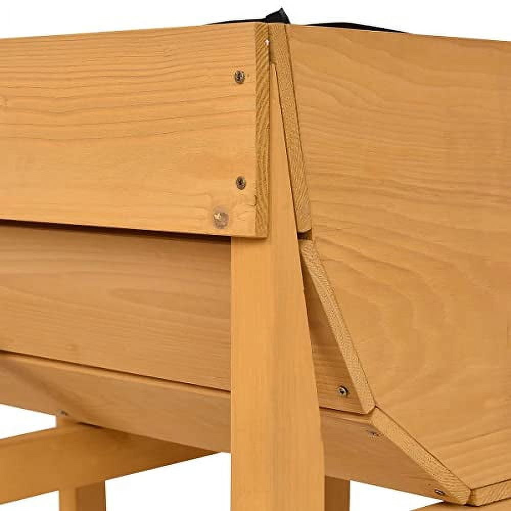 HAPPYGRILL Raised Garden Bed with Legs, Wooden Raised Flower Bed with ...