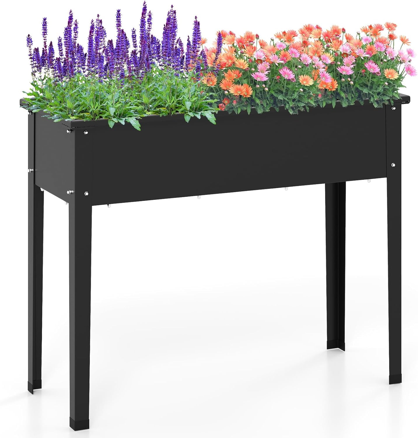 HAPPYGRILL Raised Garden Bed, Metal Elevated Planter Box w/Legs ...