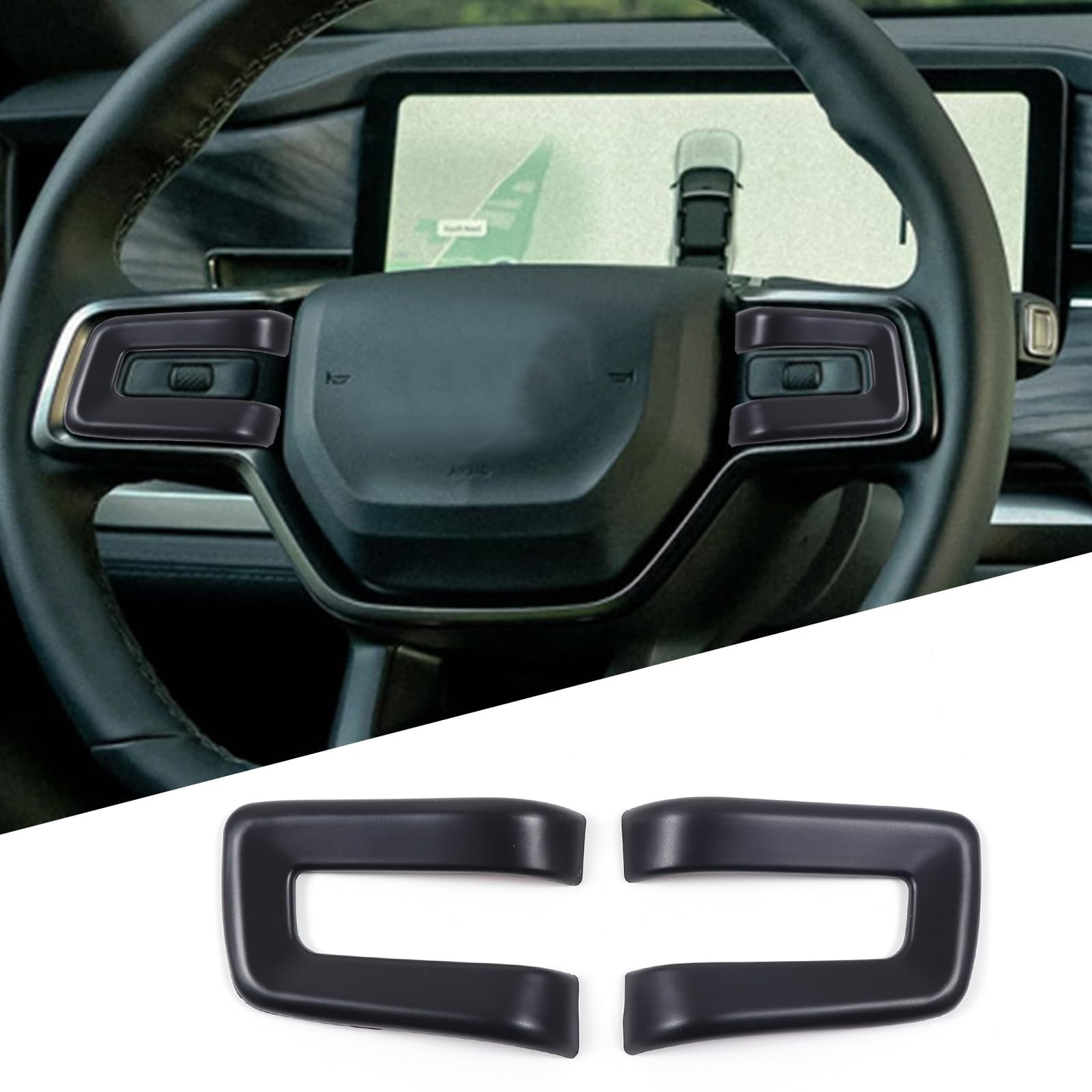 HAPPYHORSE Steering Wheel Button Frame Compatible with Rivian R1T R1S ...