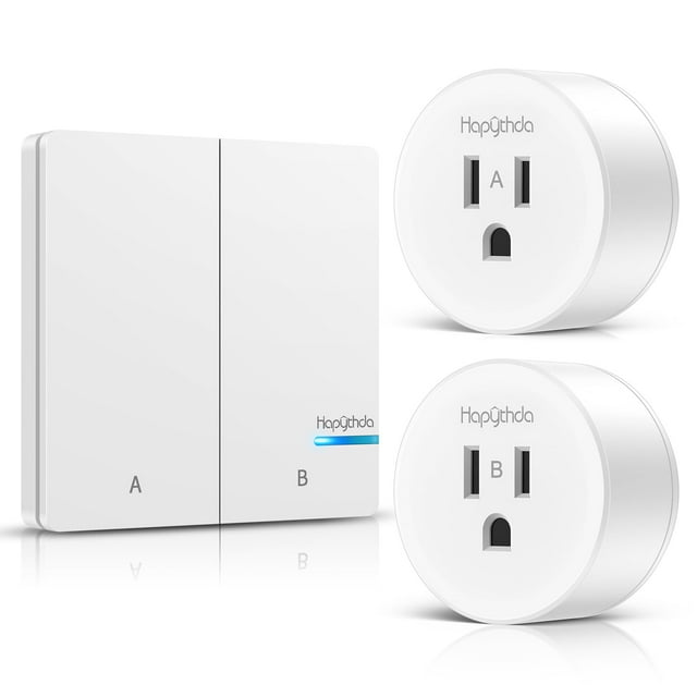 HAPYTHDA Remote Control Outlet Plug, 15A/1500W Wireless Light Switch ...