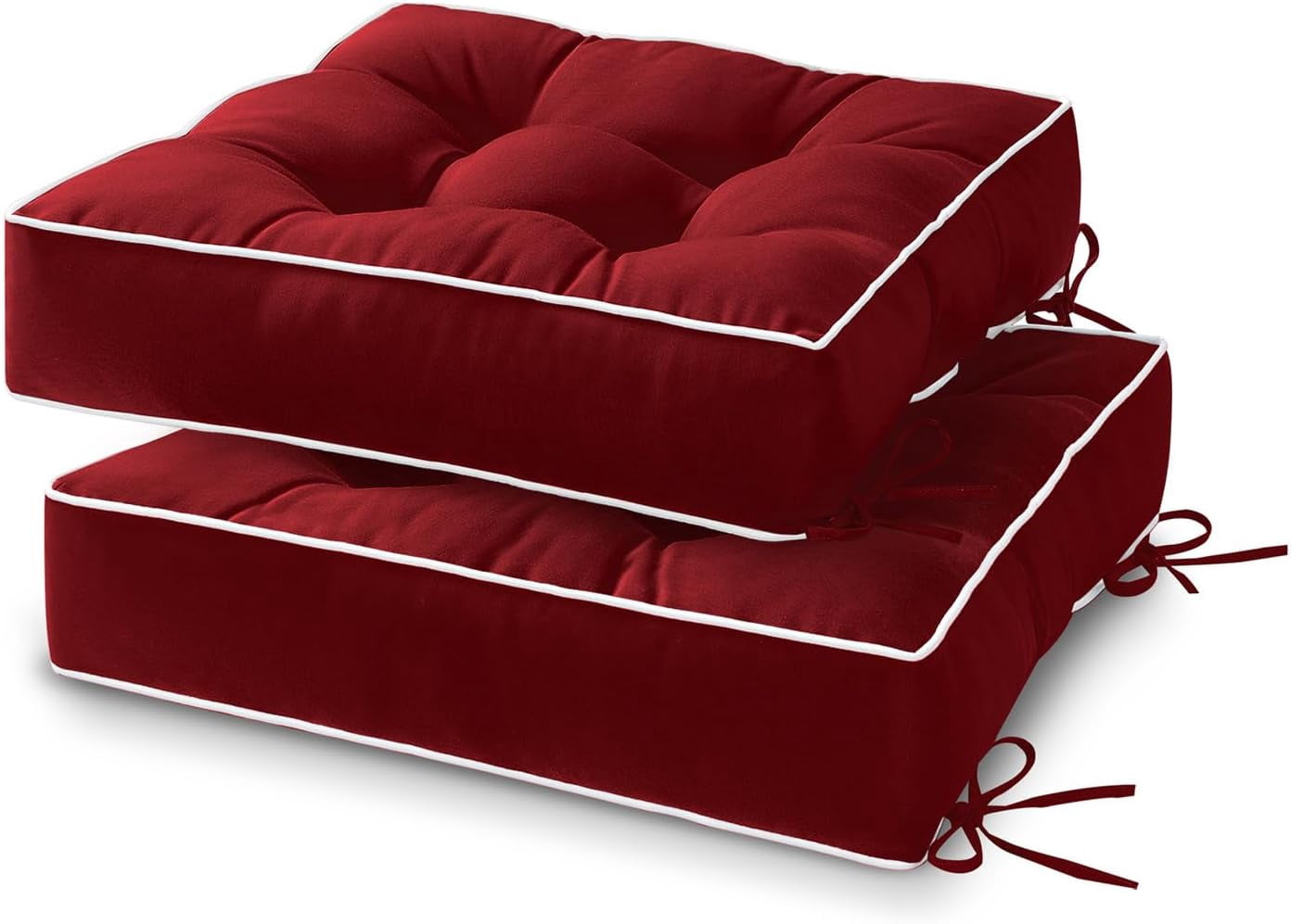 HARBOREST Outdoor Chair Cushions Set of 2, Tufted Patio Chair Cushions ...